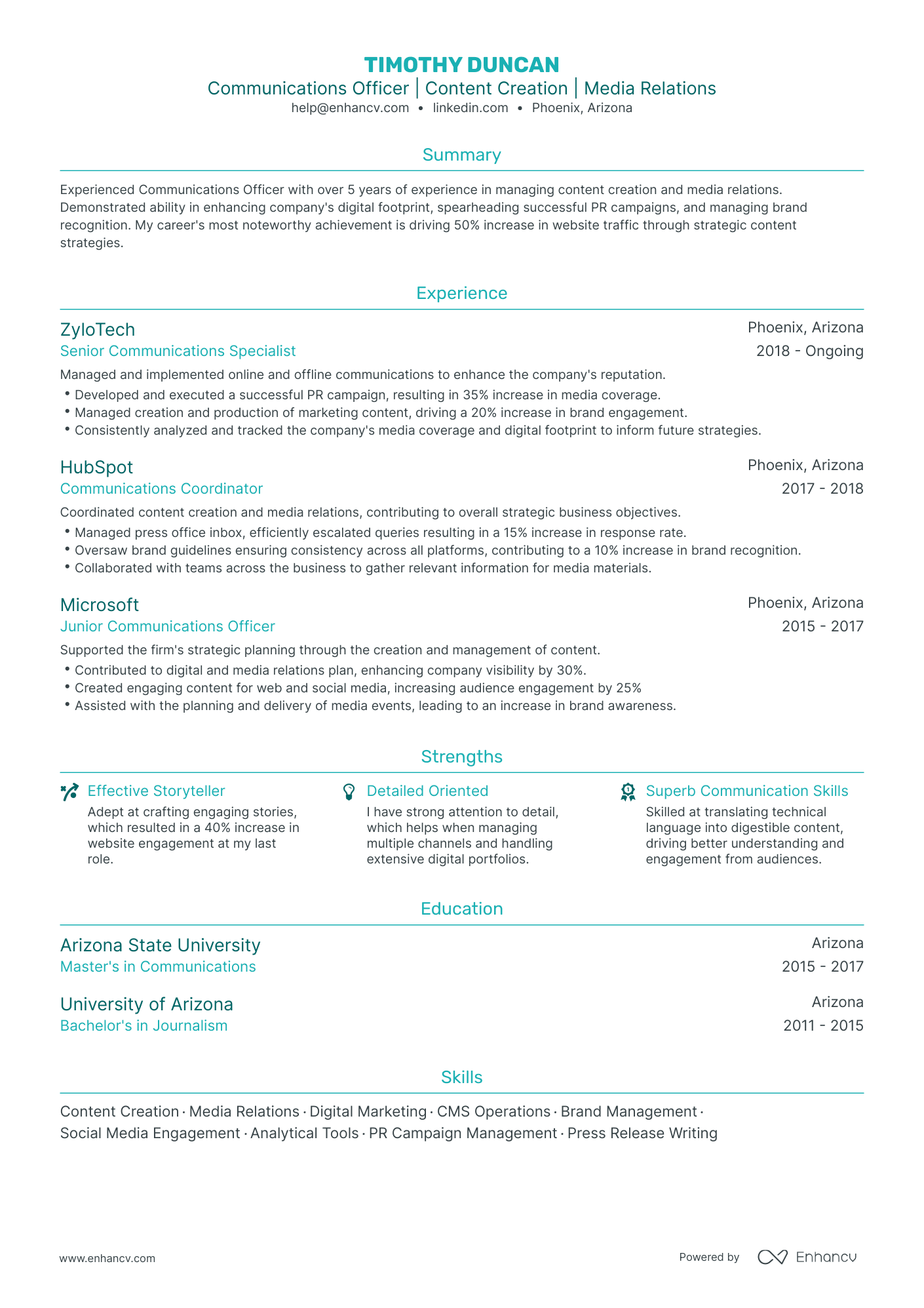 5 Communications Officer Resume Examples & Guide for 2024