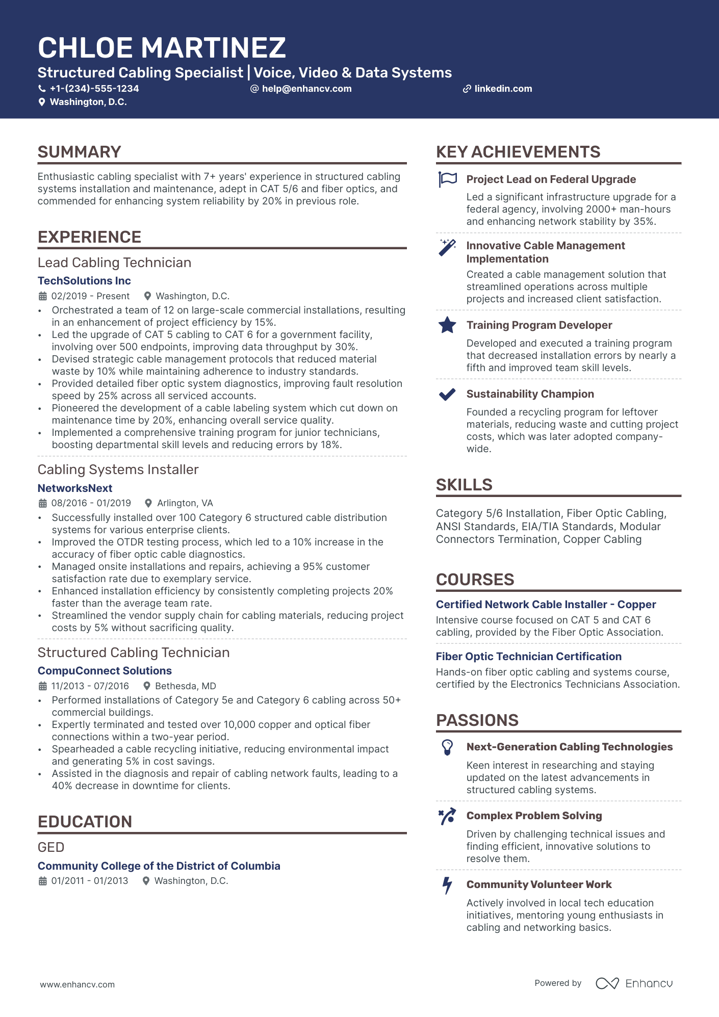 10 Cable Technician Resume Examples & Guide for 2026
