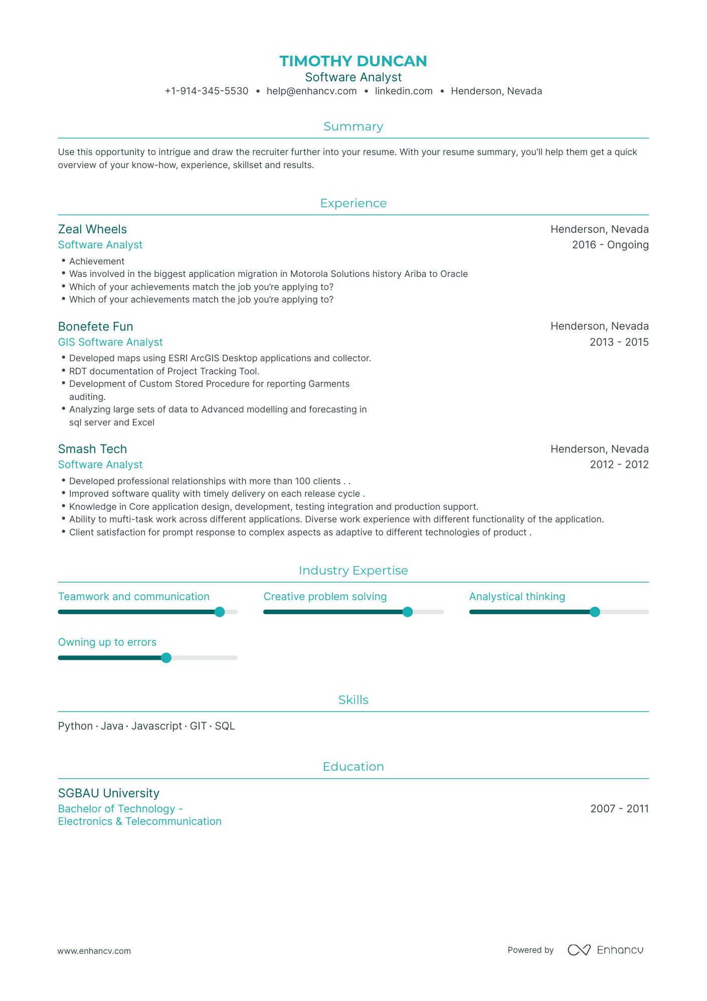 Software Analyst Resume Examples & Guide for 2023 (Layout, Skills ...
