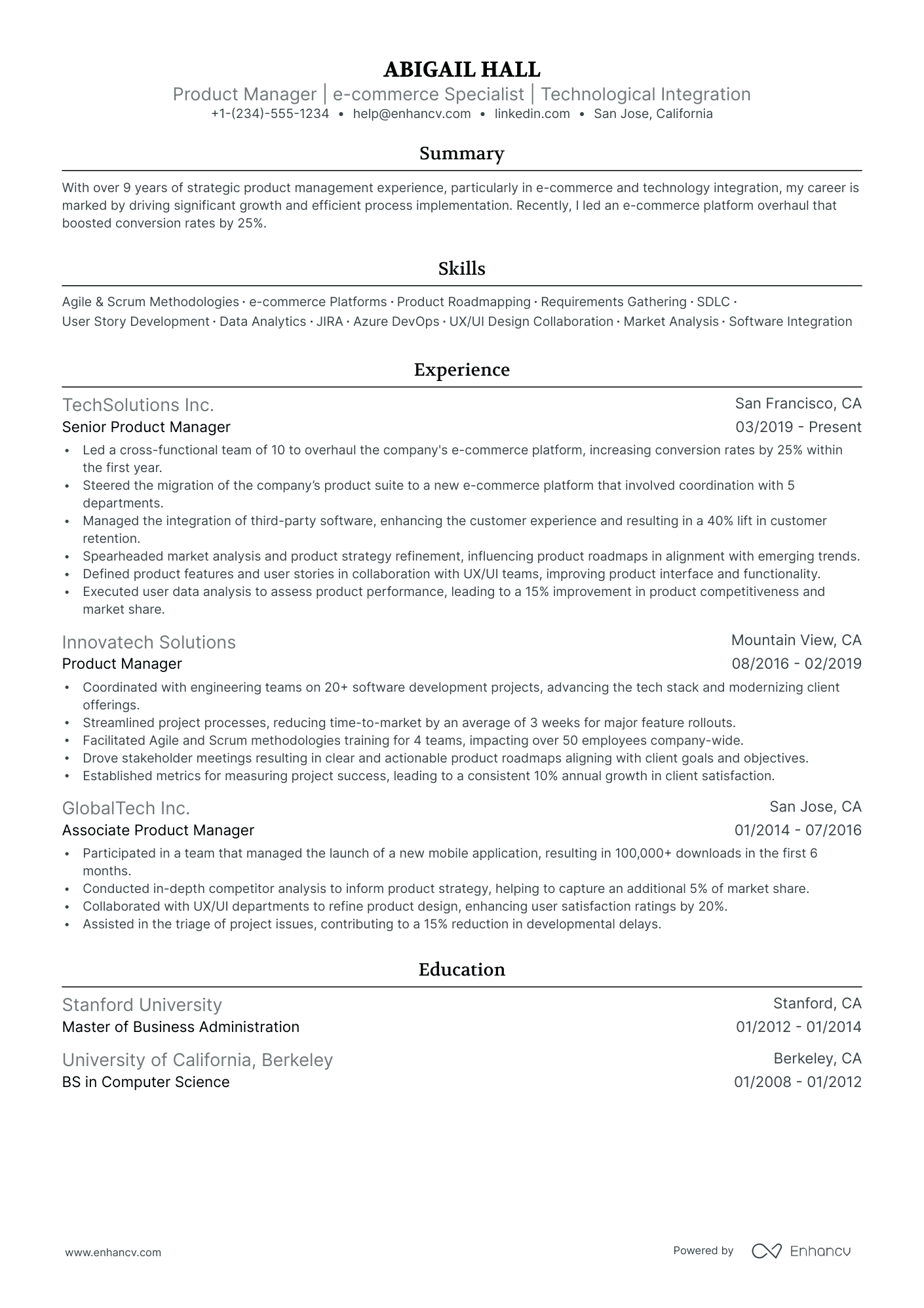 5 Ecommerce Product Manager Resume Examples & Guide for 2024