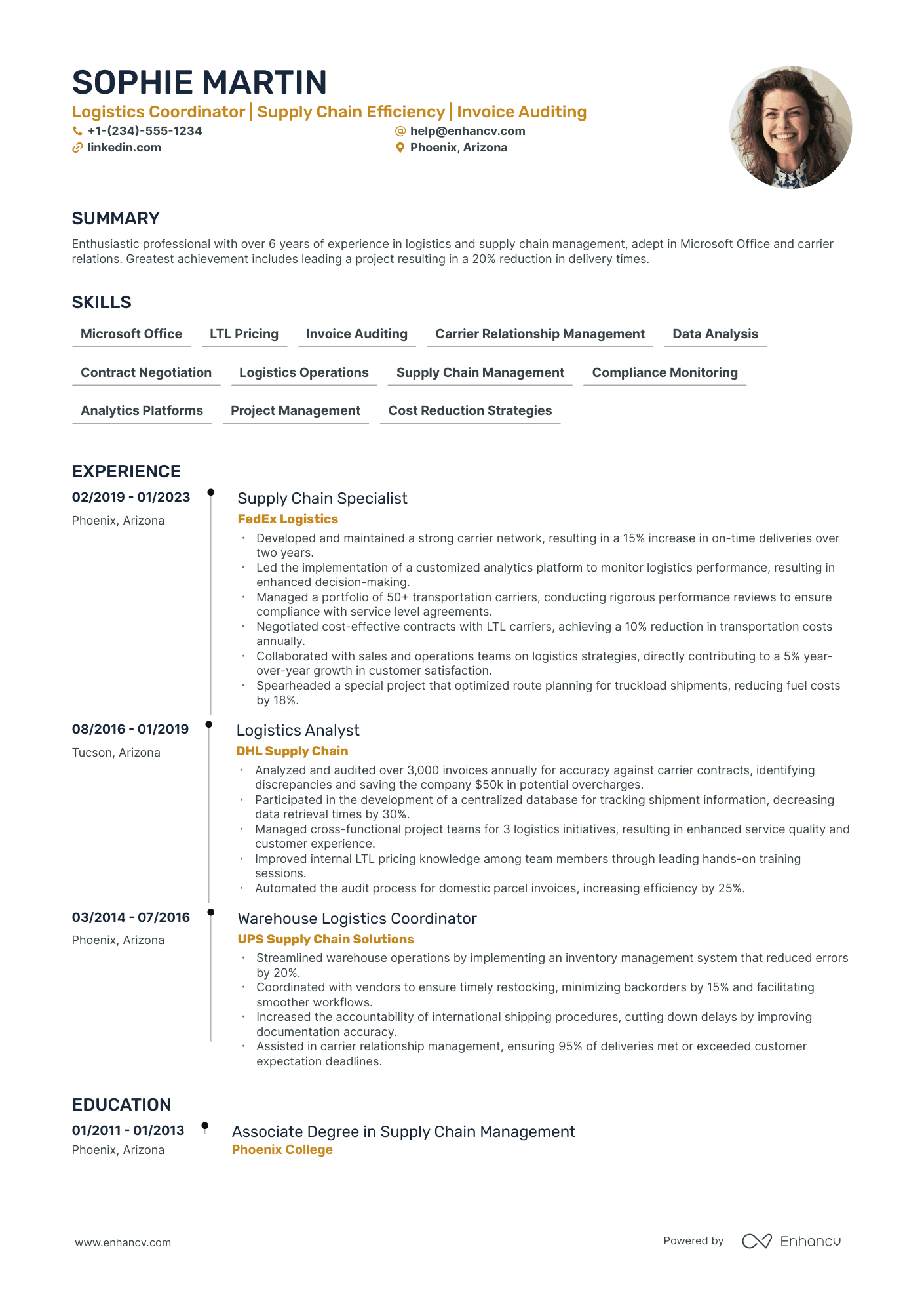 5 Logistics Coordinator Resume Examples & Guide for 2025