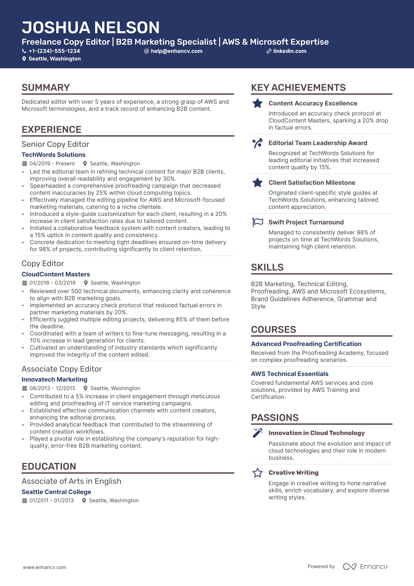 10 Freelance Copy Editor Resume Examples & Guide for 2025
