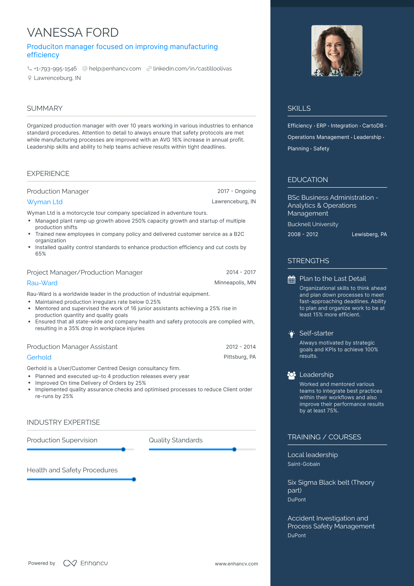 Production Manager Resume Examples & Guide for 2023 (Layout, Skills ...