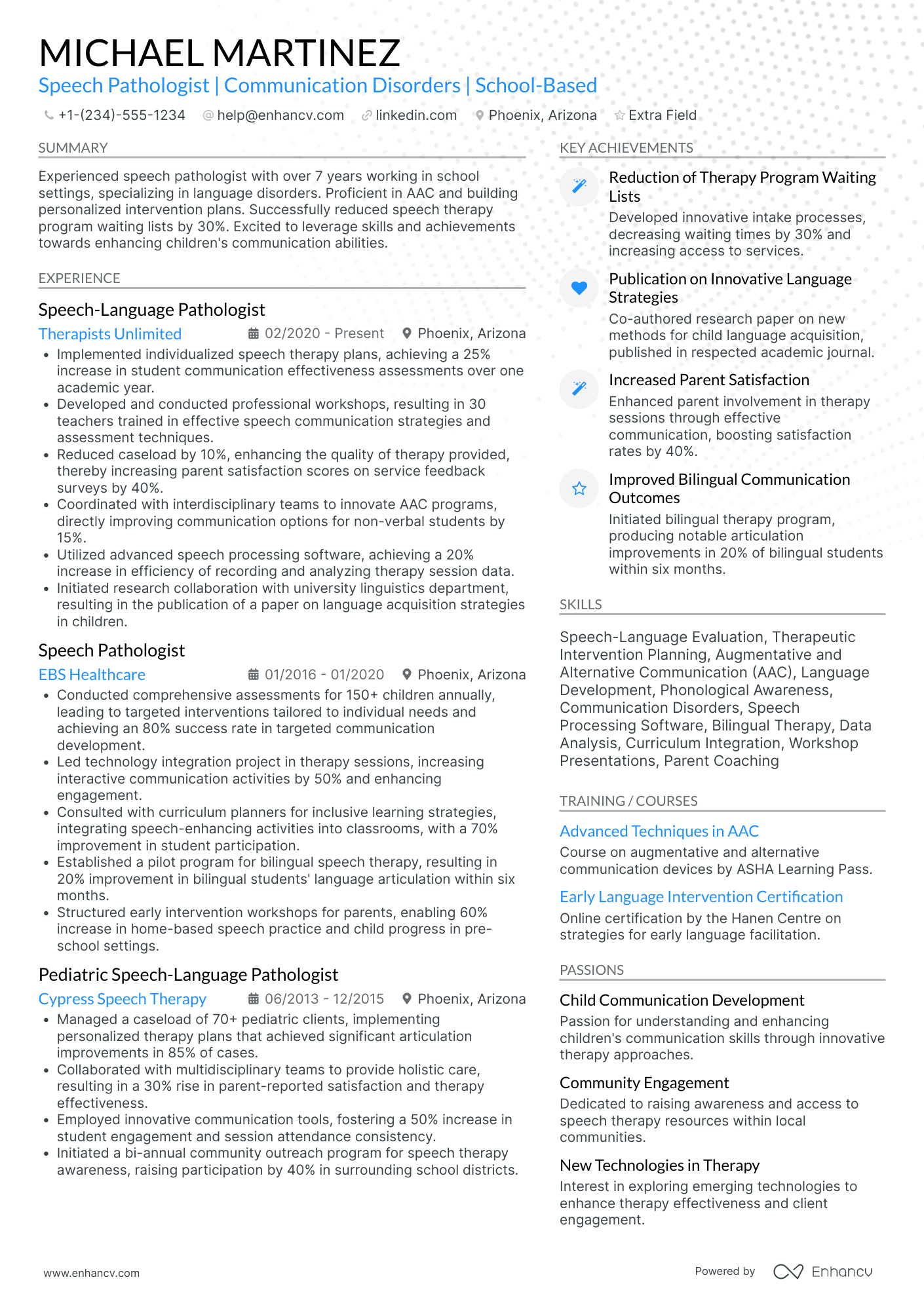 15 Speech Pathologist Resume Examples & Guide for 2025