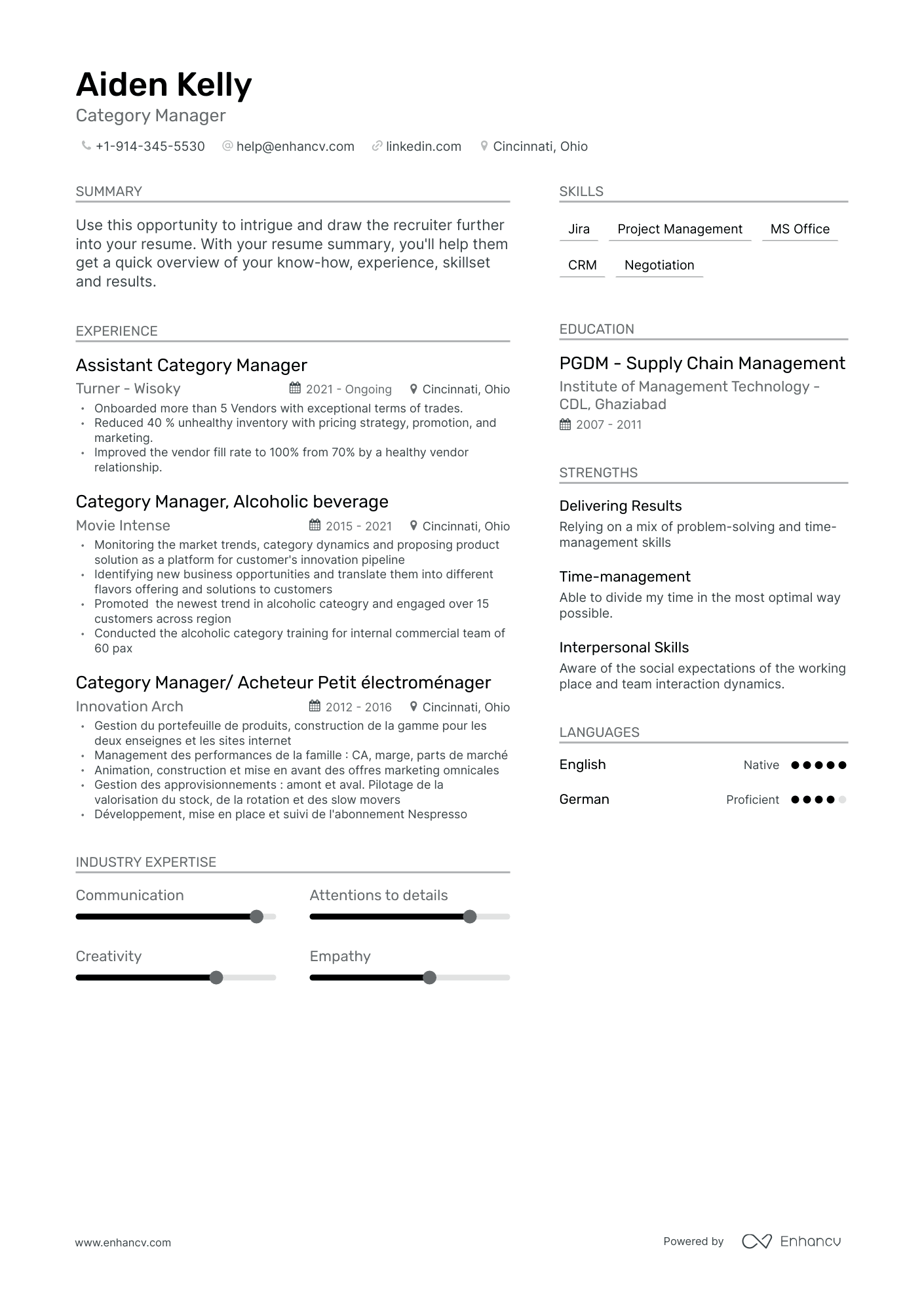 Category Manager Resume Examples & Guide for 2023 (Layout, Skills ...