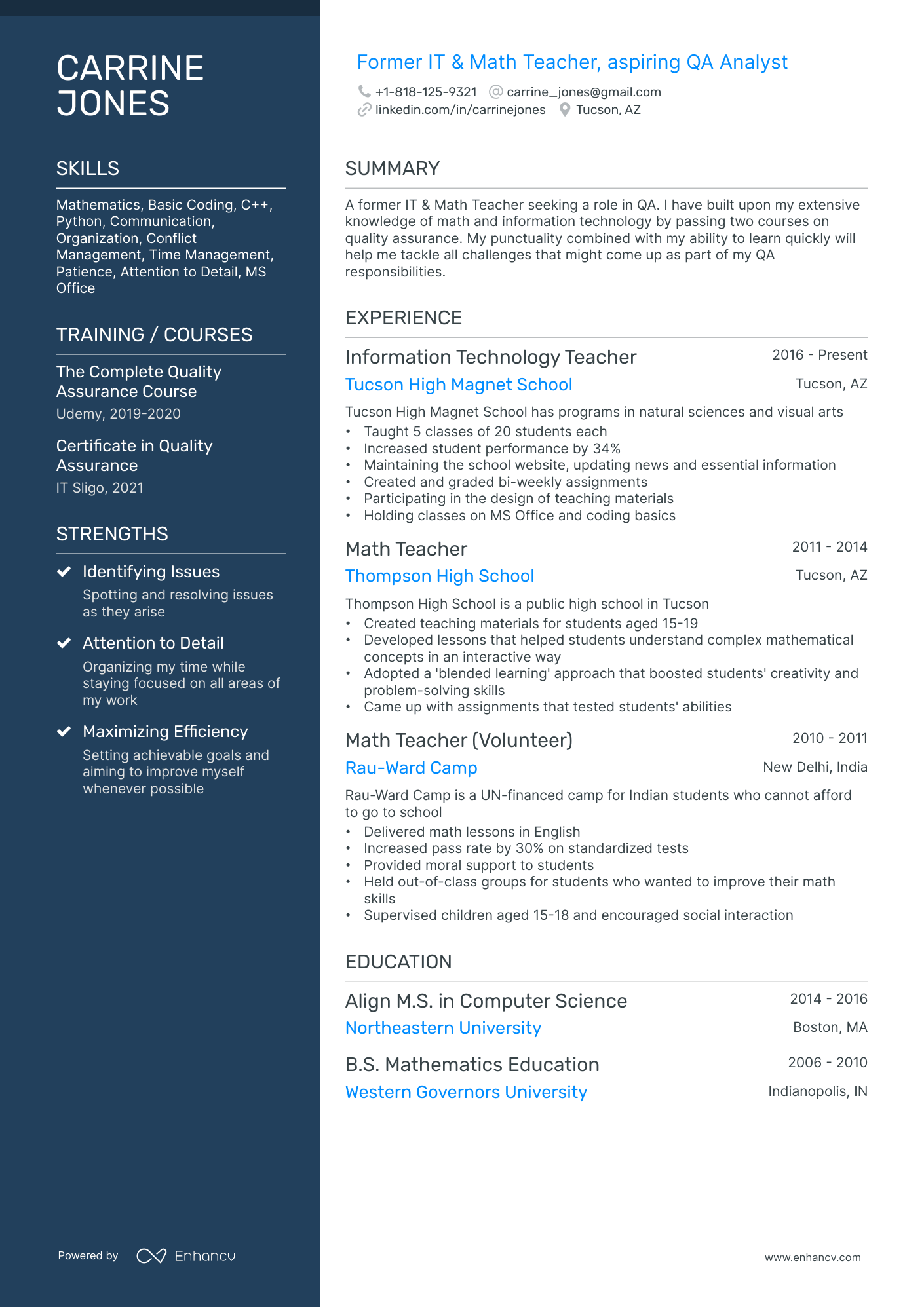 10 Teacher Career Change Resume Examples & Guide for 2026