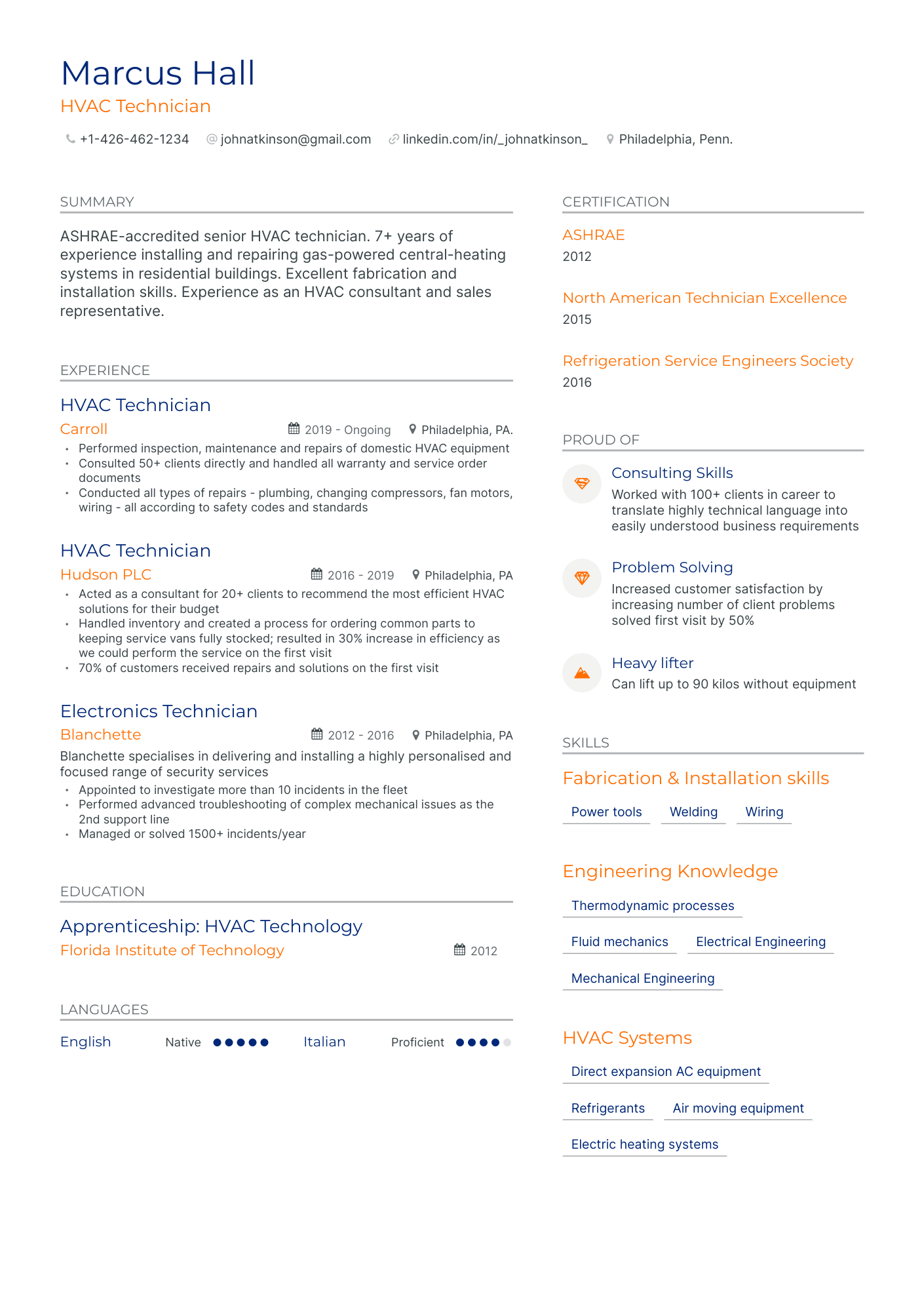 5 HVAC Resume Examples & Guide for 2023