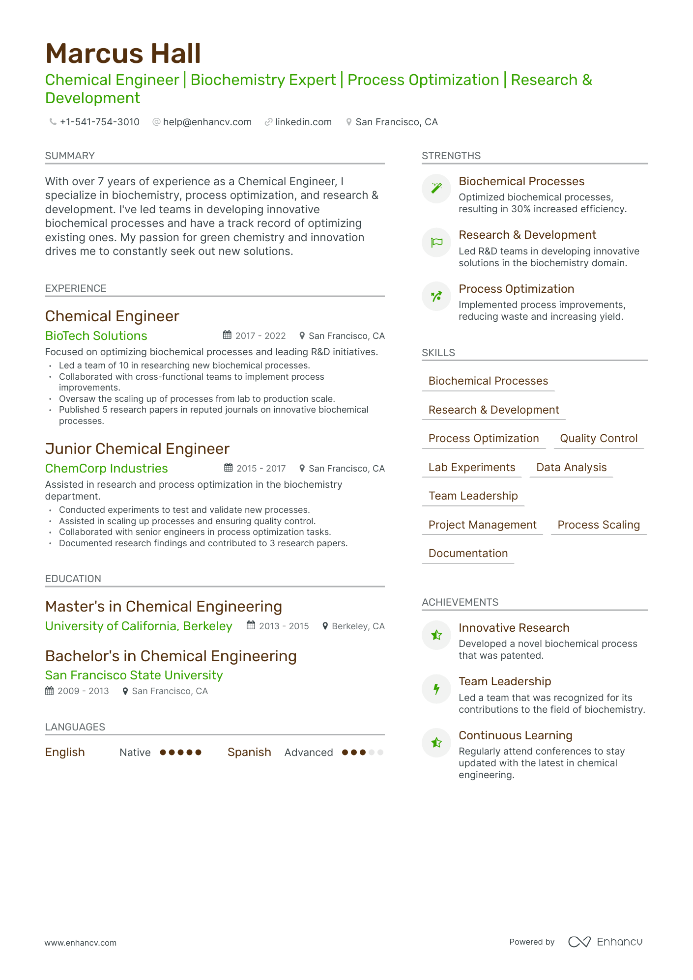 5 Chemical Engineer Resume Examples & Guide for 2024