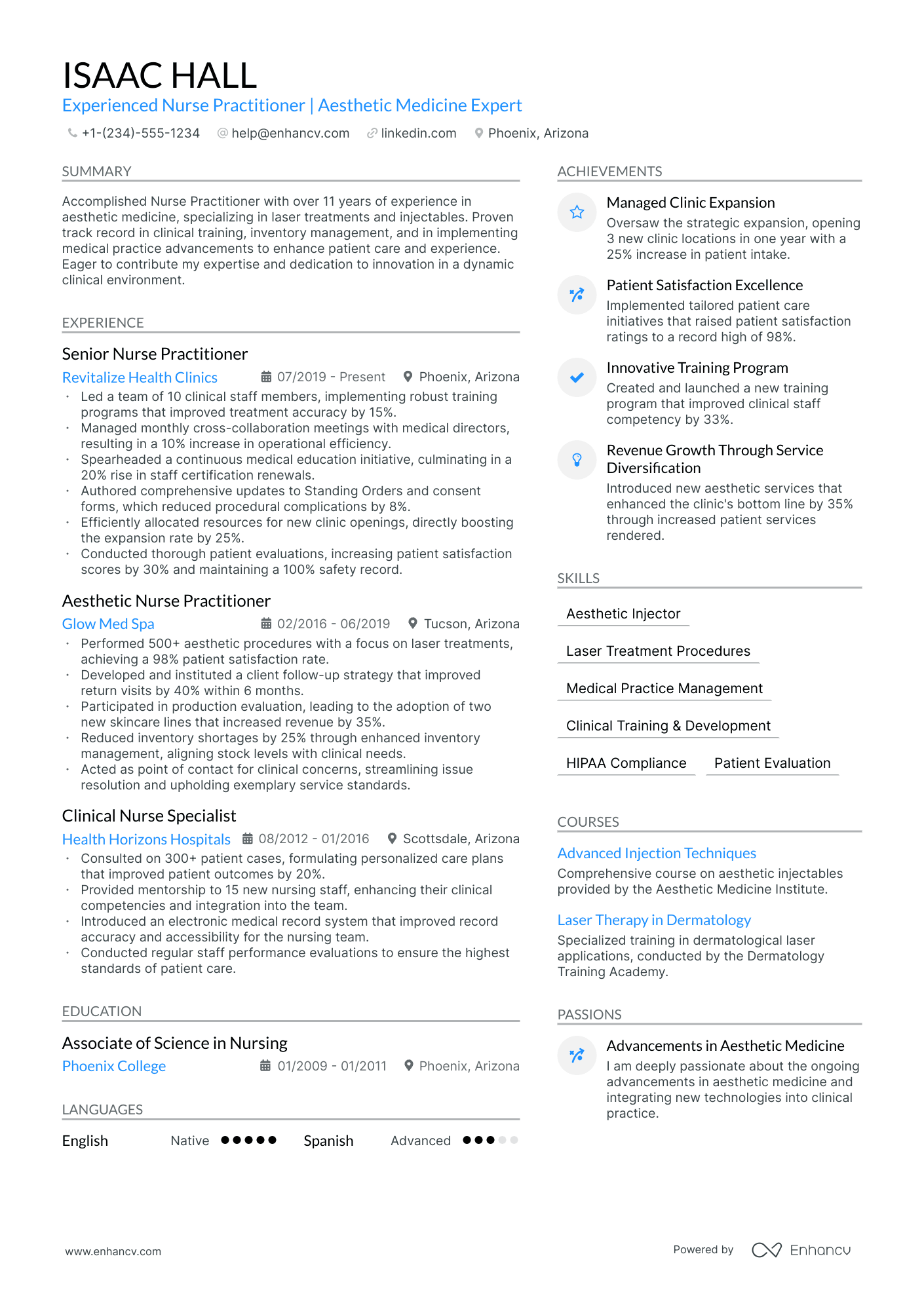 5 Aesthetic Nurse Resume Examples & Guide for 2024