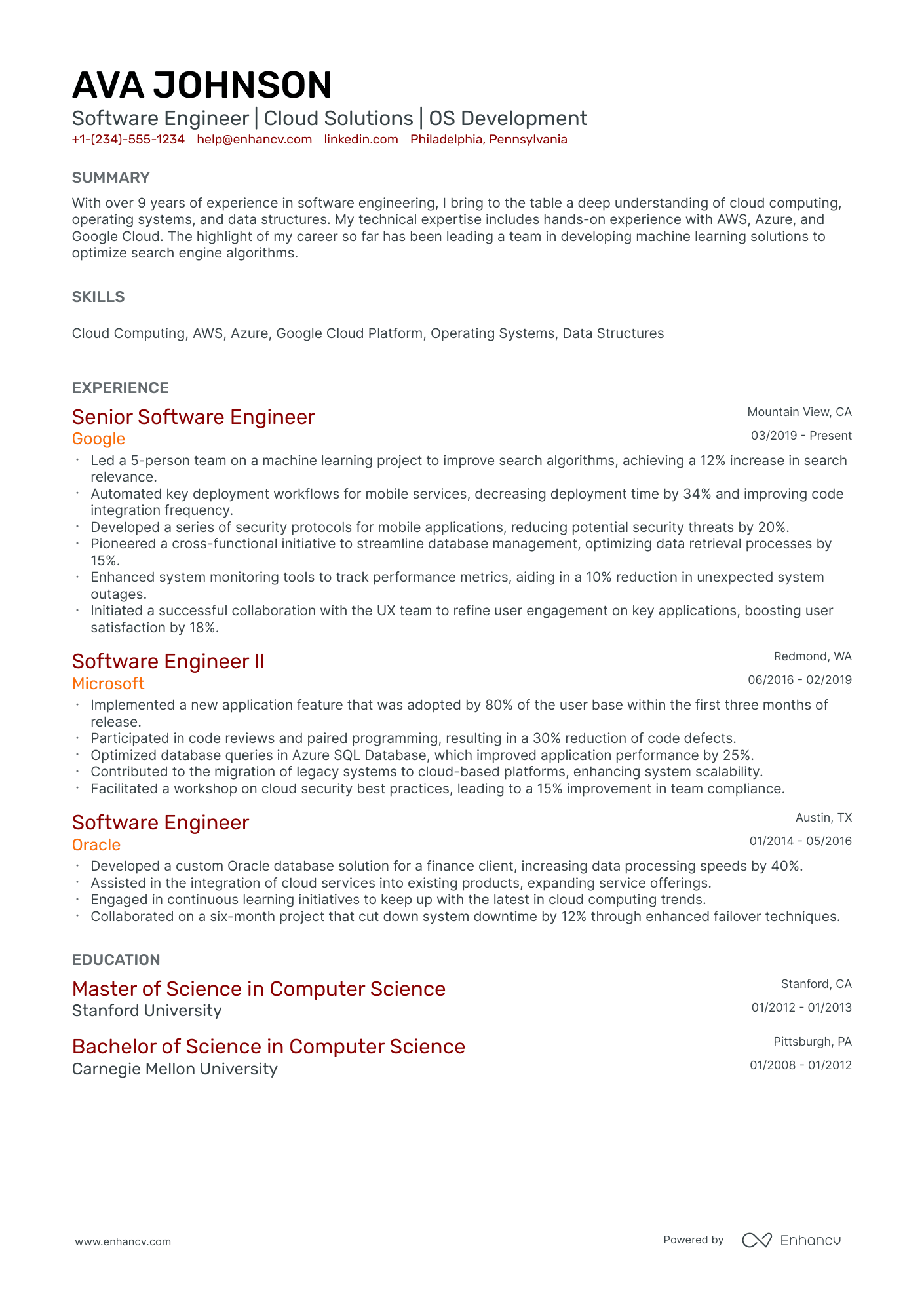 10 Software Engineer Intern Resume Examples & Guide for 2025