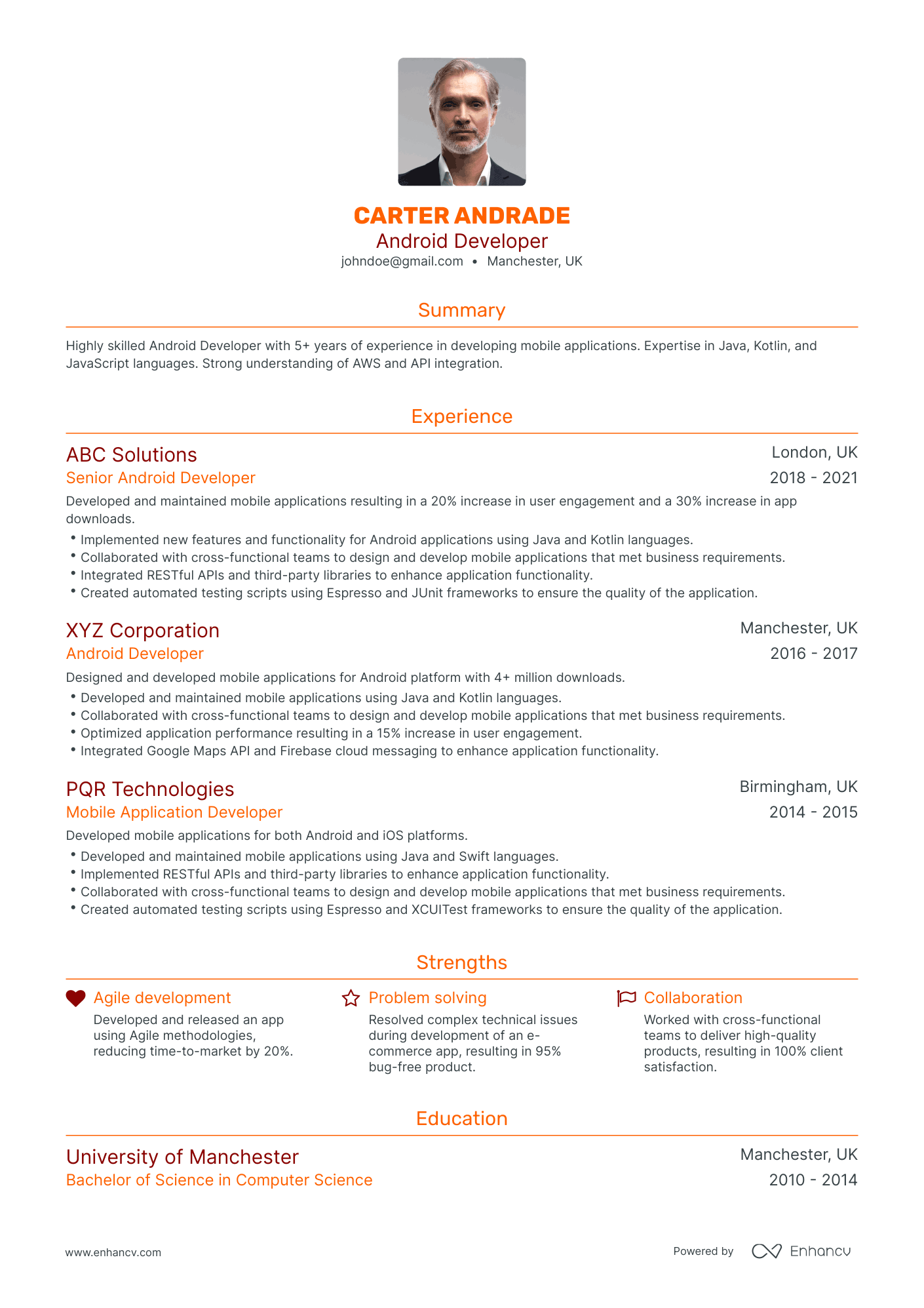 3 Android Developer Resume Examples & Guide for 2023