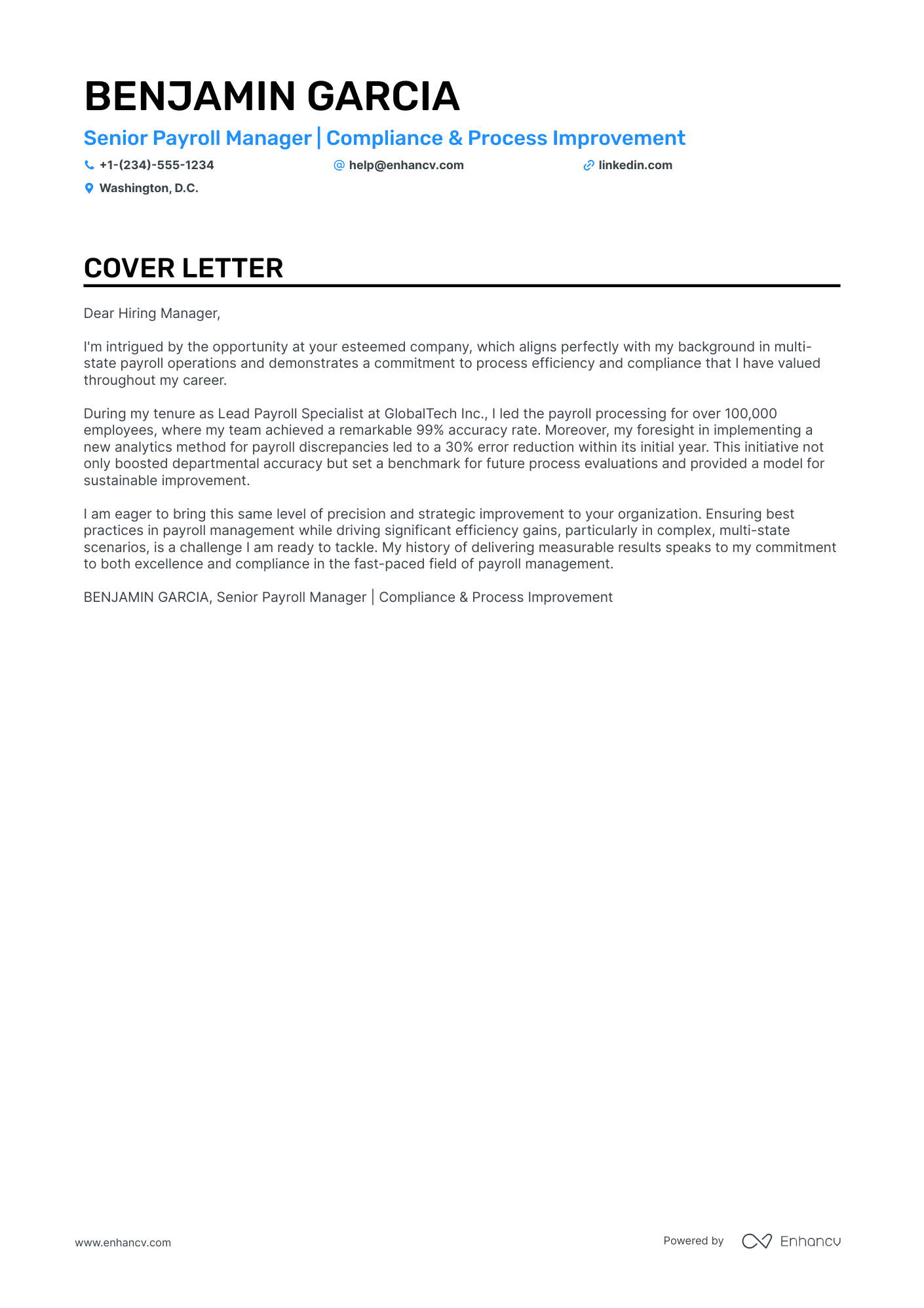 5 Professional Payroll Cover Letter Examples and Template for 2026 ...