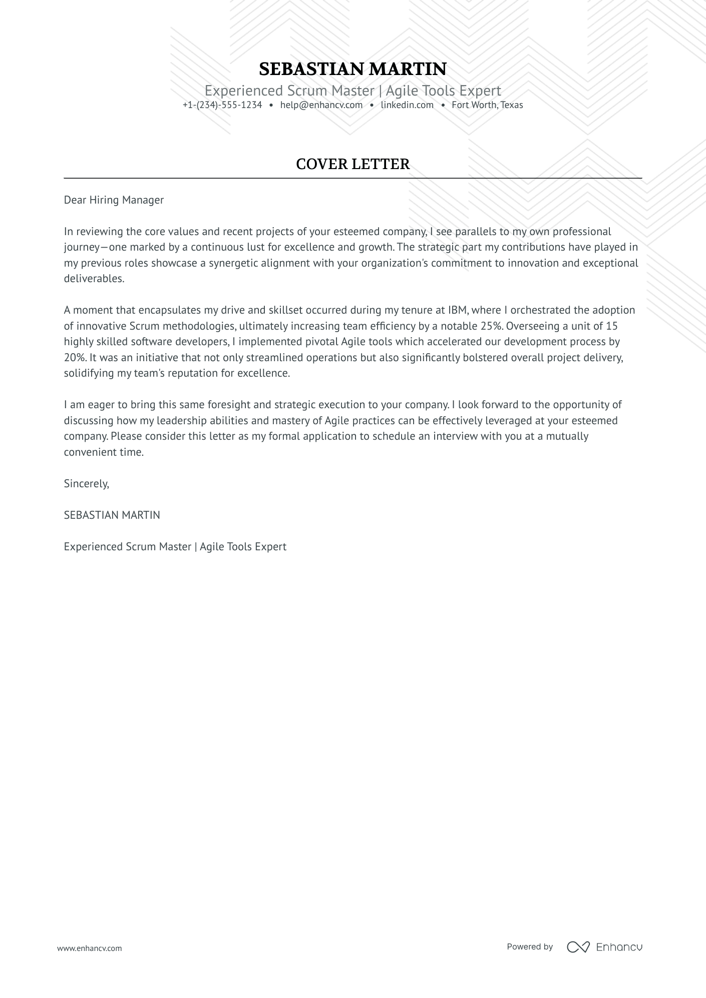 9 Professional Scrum Master Cover Letter Examples and Template for 2025 ...