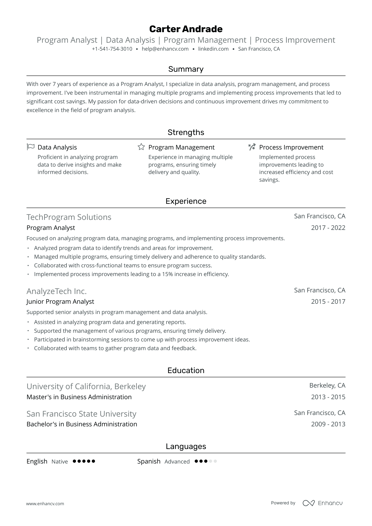 5 Program Analyst Resume Examples & Guide for 2024