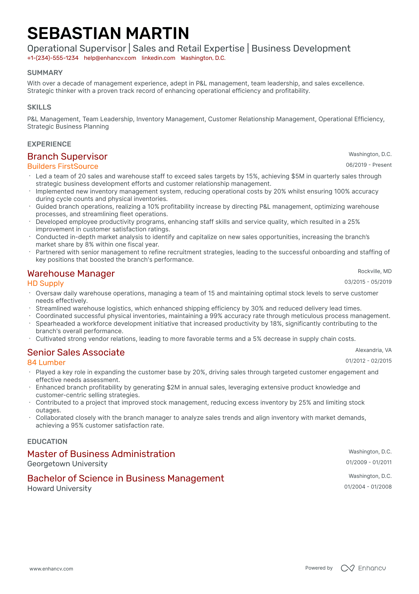10 Branch Operations Manager Resume Examples & Guide for 2026