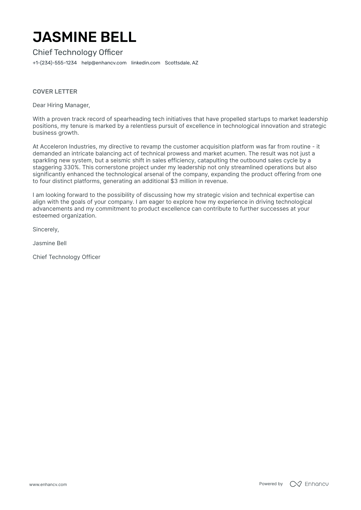Executive Cover Letter: Examples, Tips & Templates | Enhancv