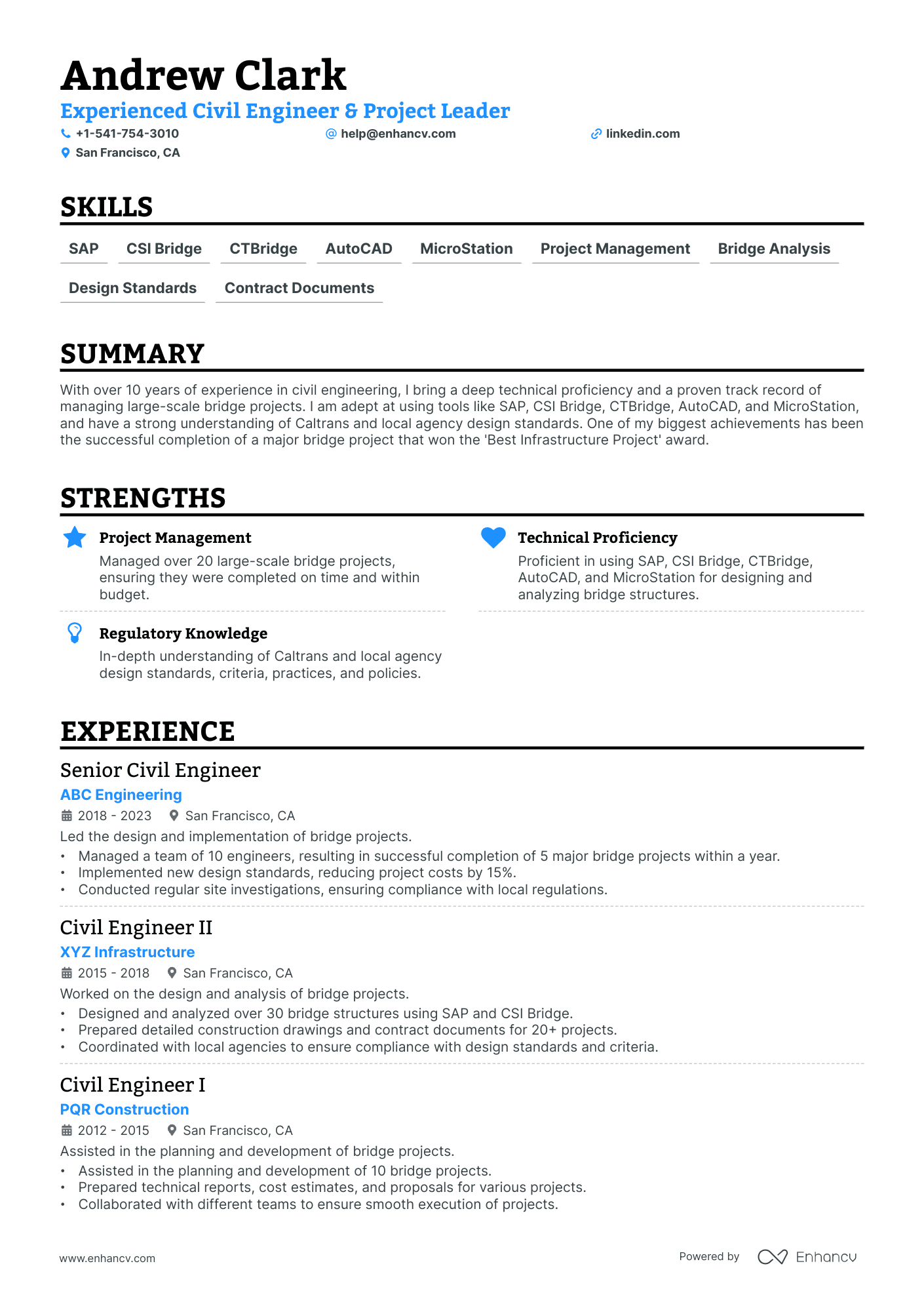 5 Civil Engineer Resume Examples & Guide for 2024