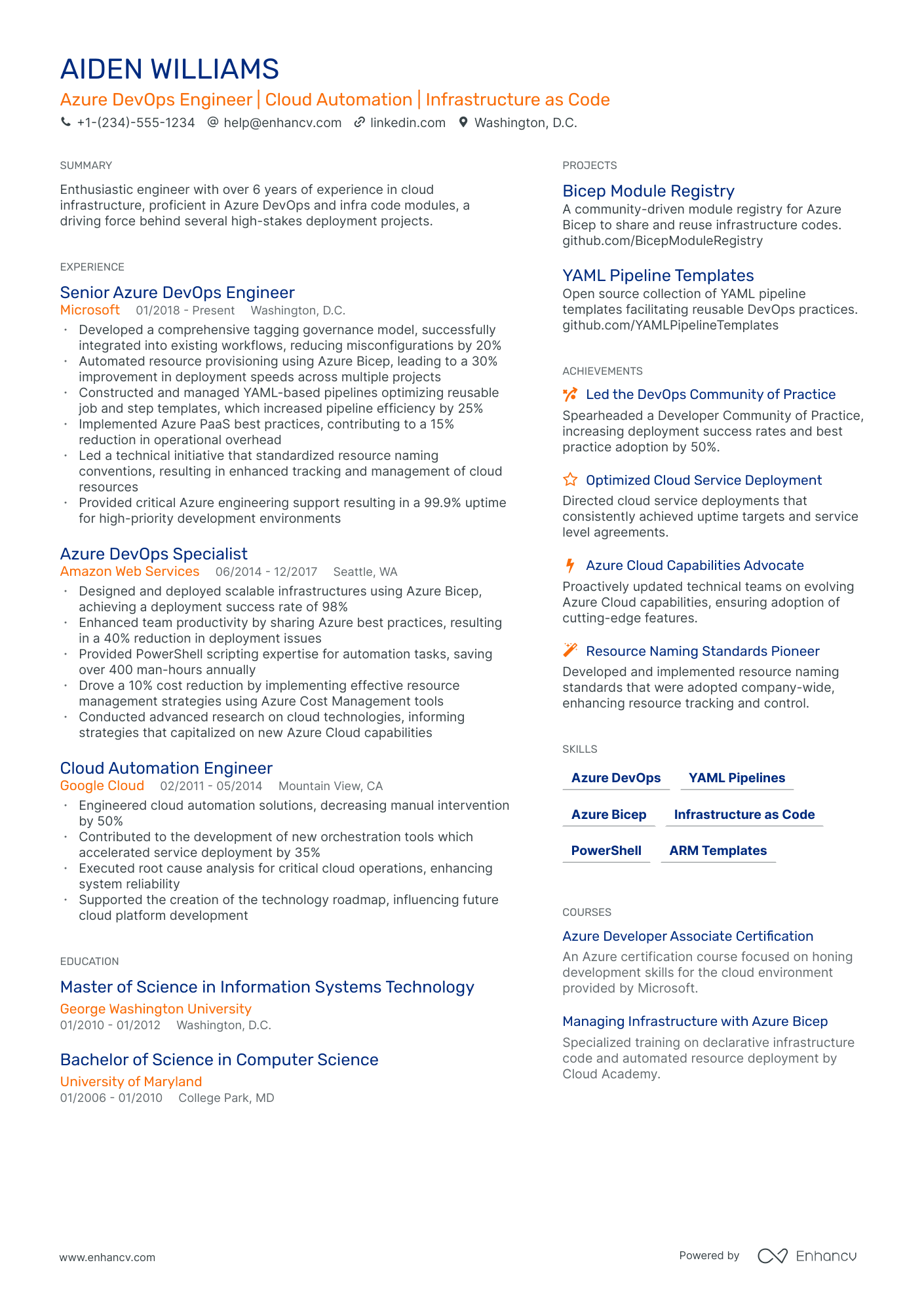 5 Azure Devops Engineer Resume Examples & Guide for 2024