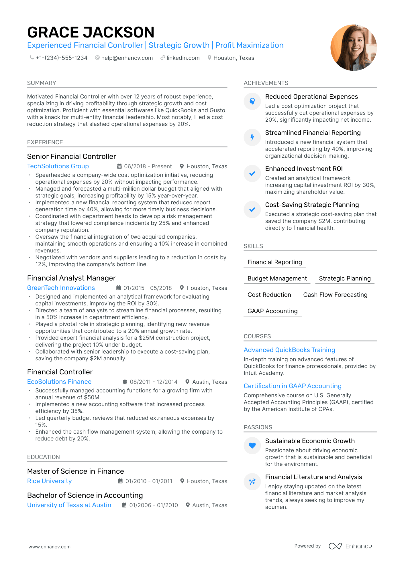 5 Financial Controller Resume Examples & Guide for 2024