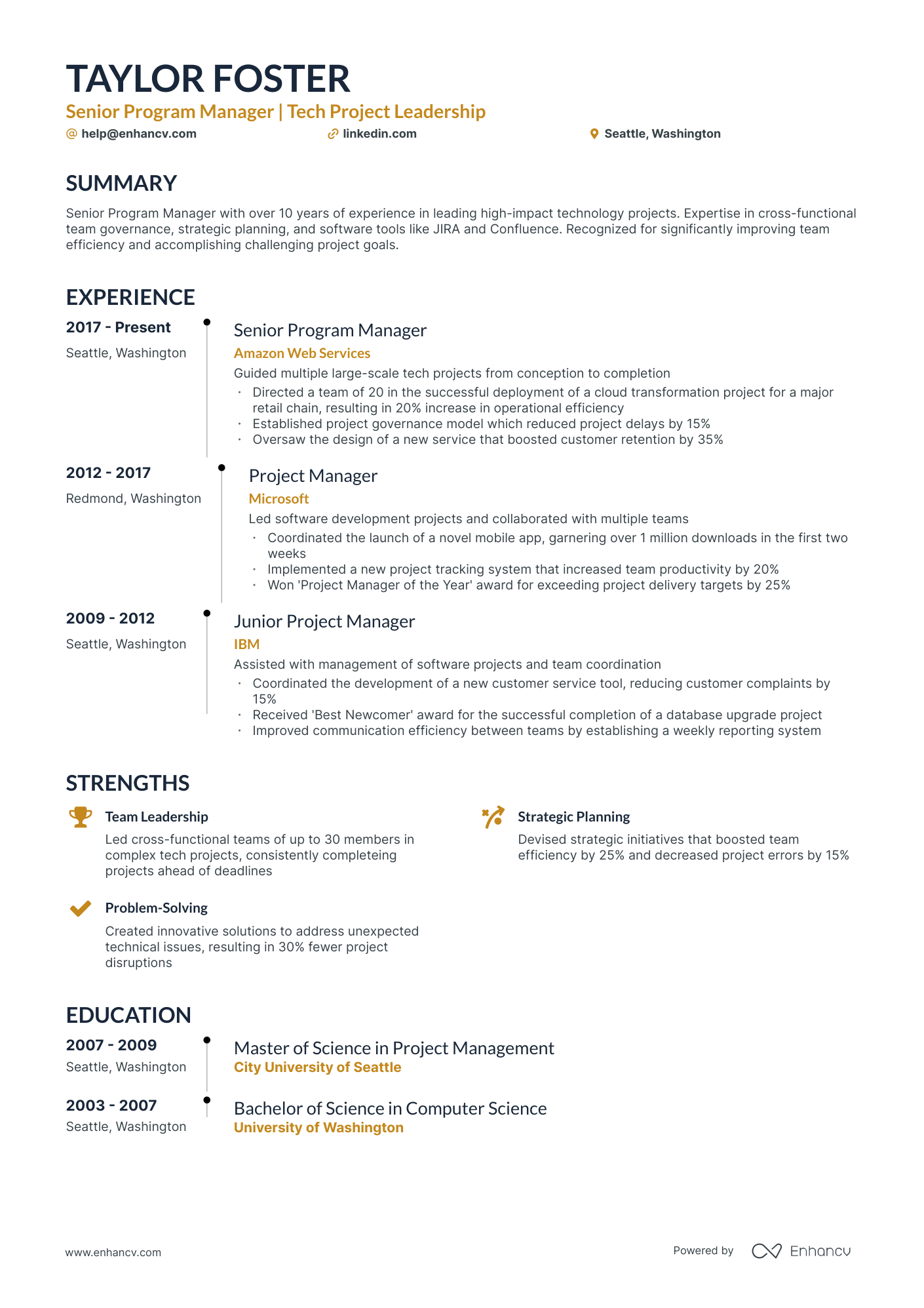 5 Senior Program Manager Resume Examples & Guide for 2024