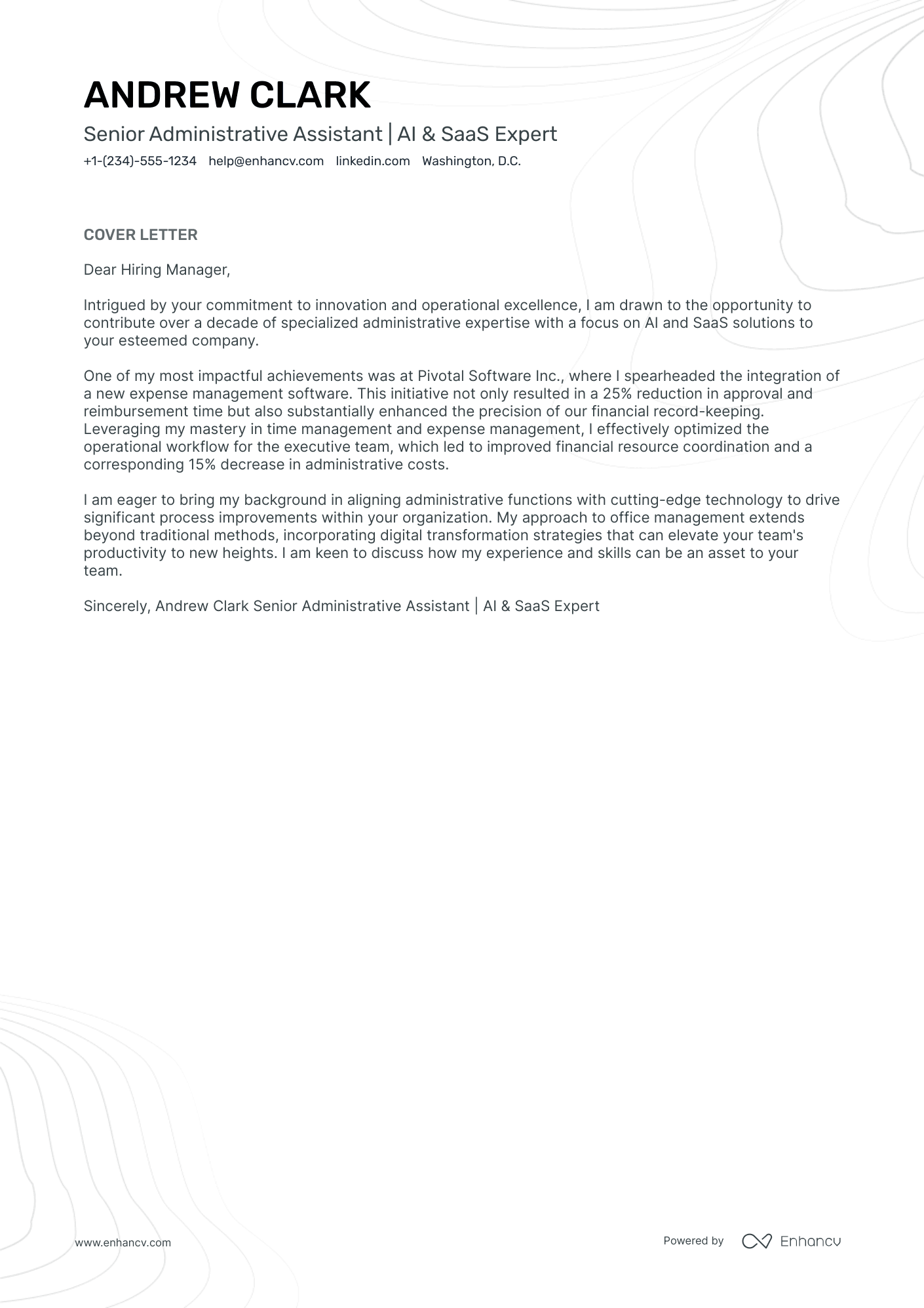 7 Professional Executive Assistant Cover Letter Examples and Template ...