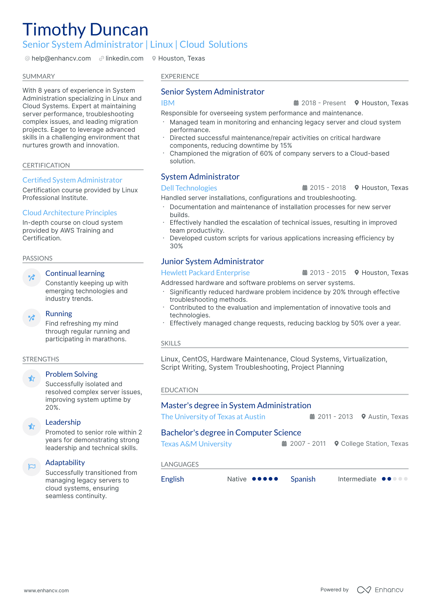 10 Linux System Administrator Resume Examples & Guide for 2026