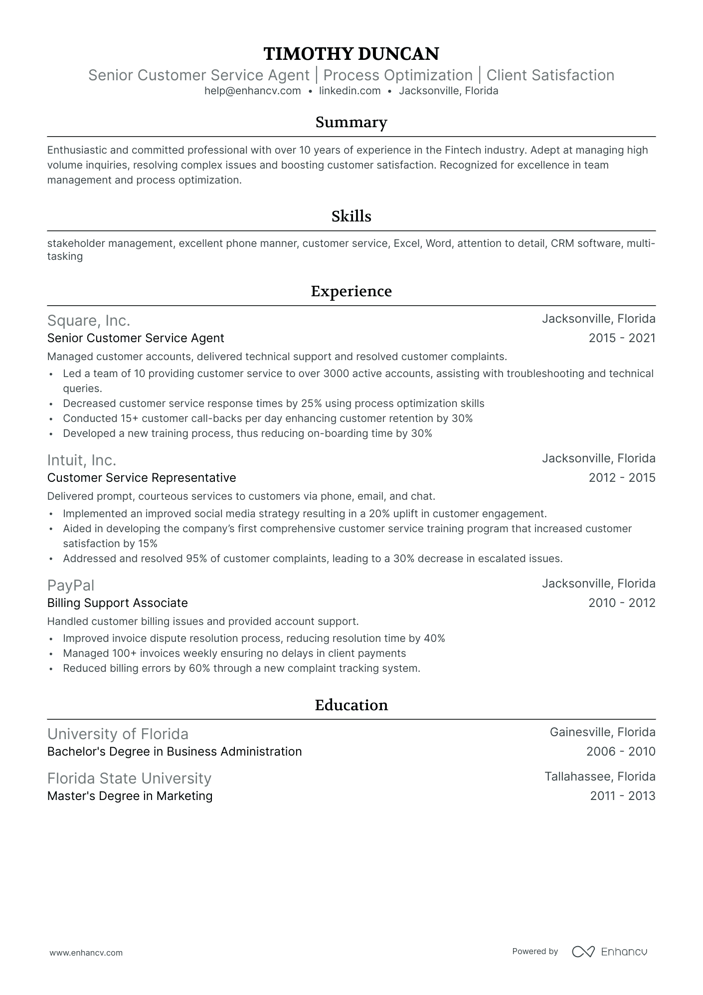10 Customer Service Agent Resume Examples & Guide for 2025