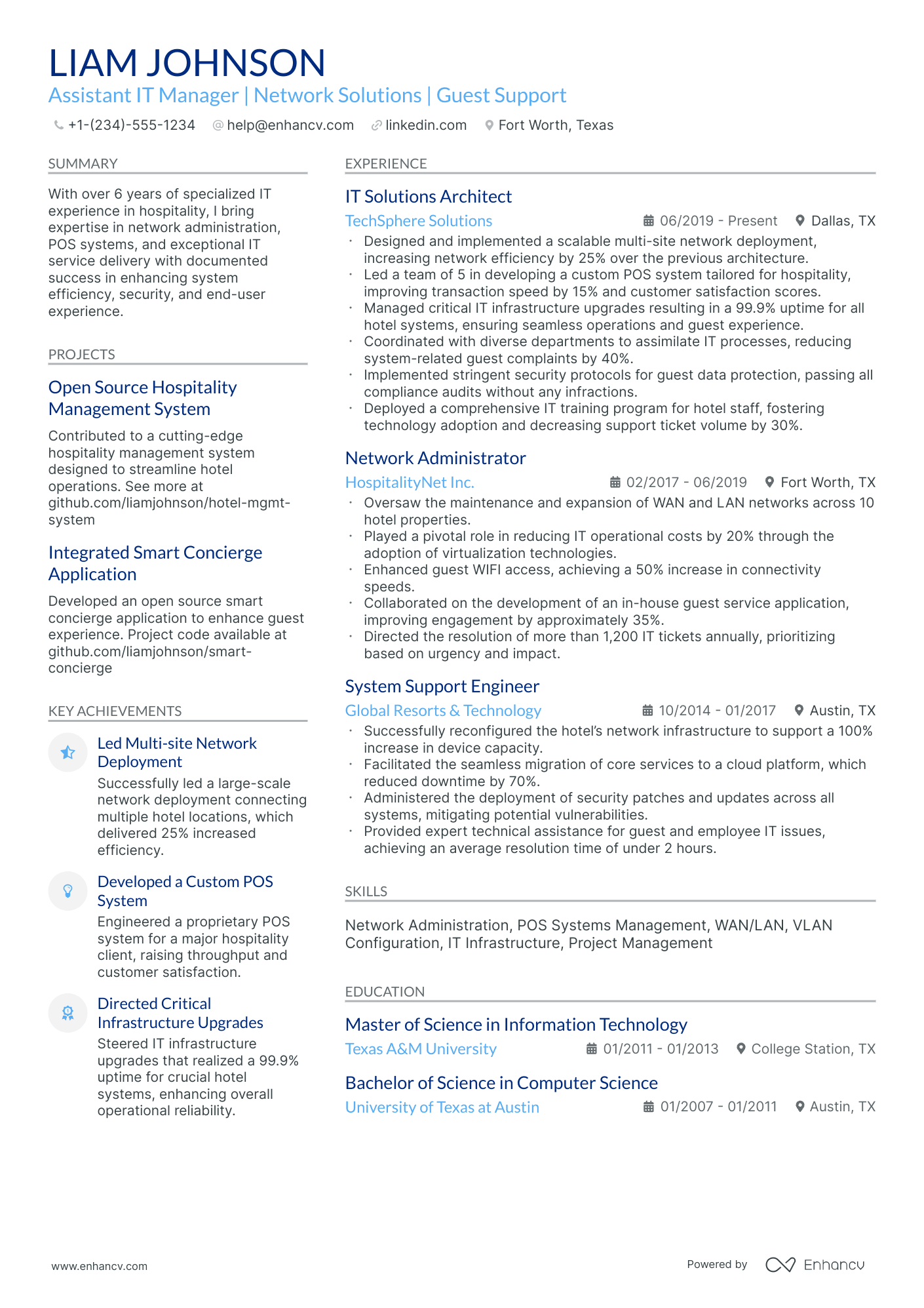 10 Assistant IT Manager Resume Examples & Guide for 2026
