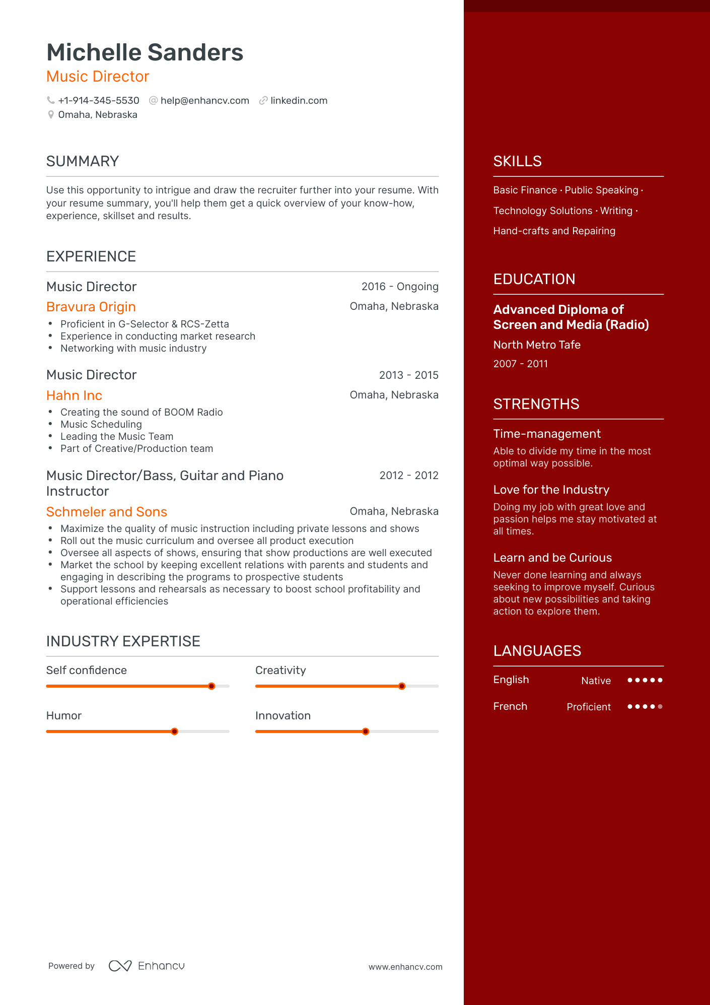 Music Director Resume Examples & Guide for 2023 (Layout, Skills ...