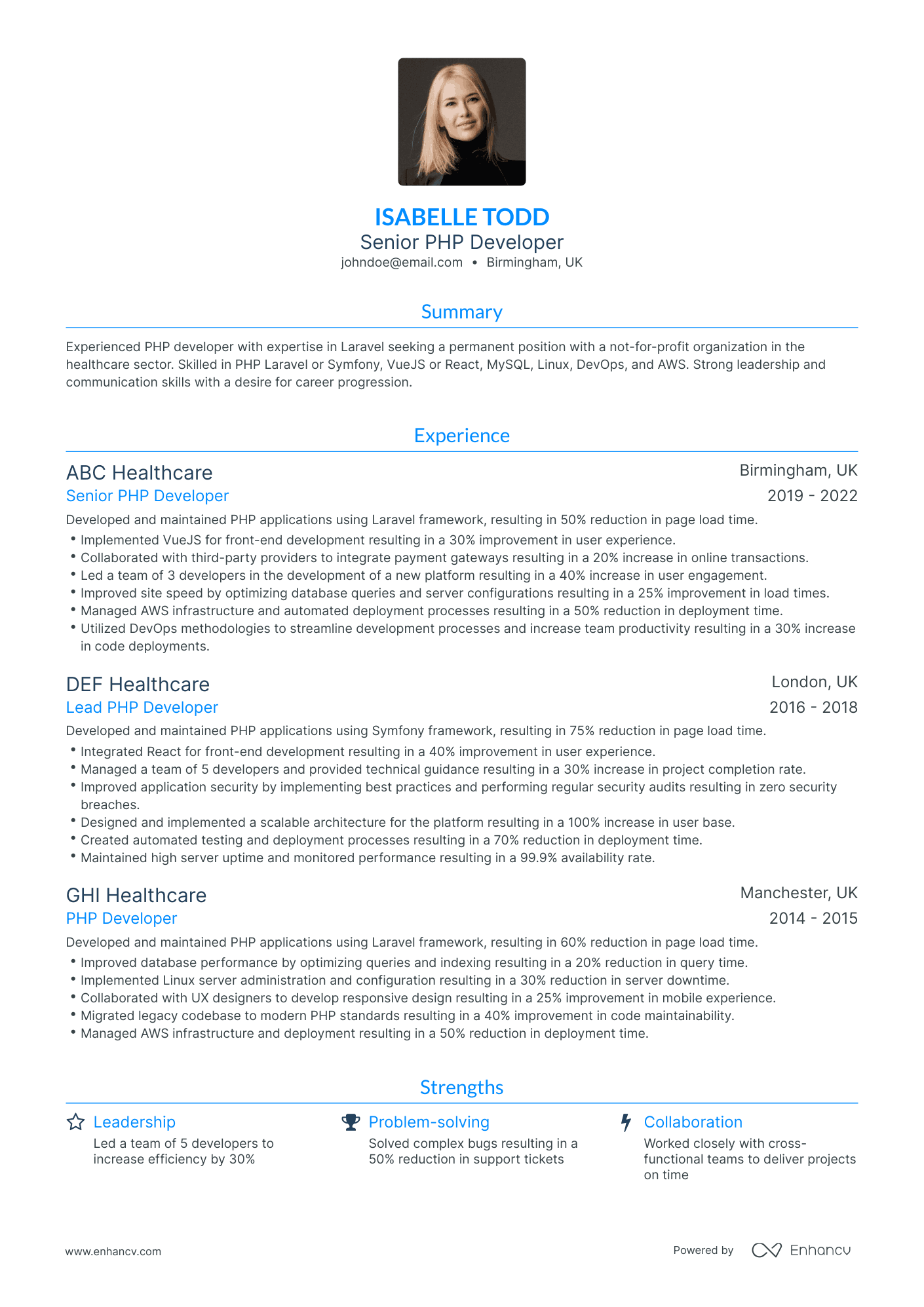 5 Senior PHP Developer Resume Examples & Guide for 2023