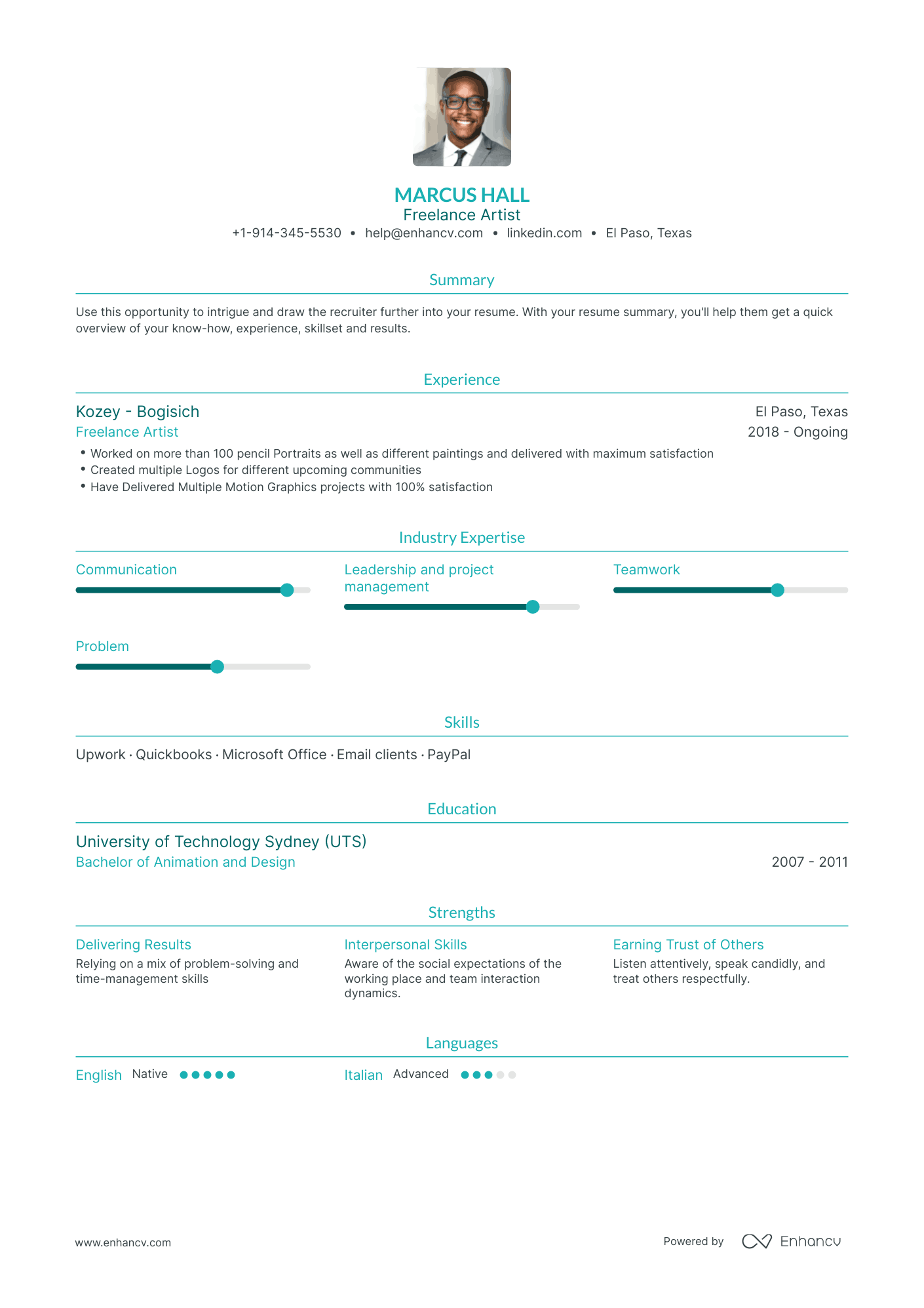 Freelance Artist Resume Examples & Guide for 2023 (Layout, Skills ...