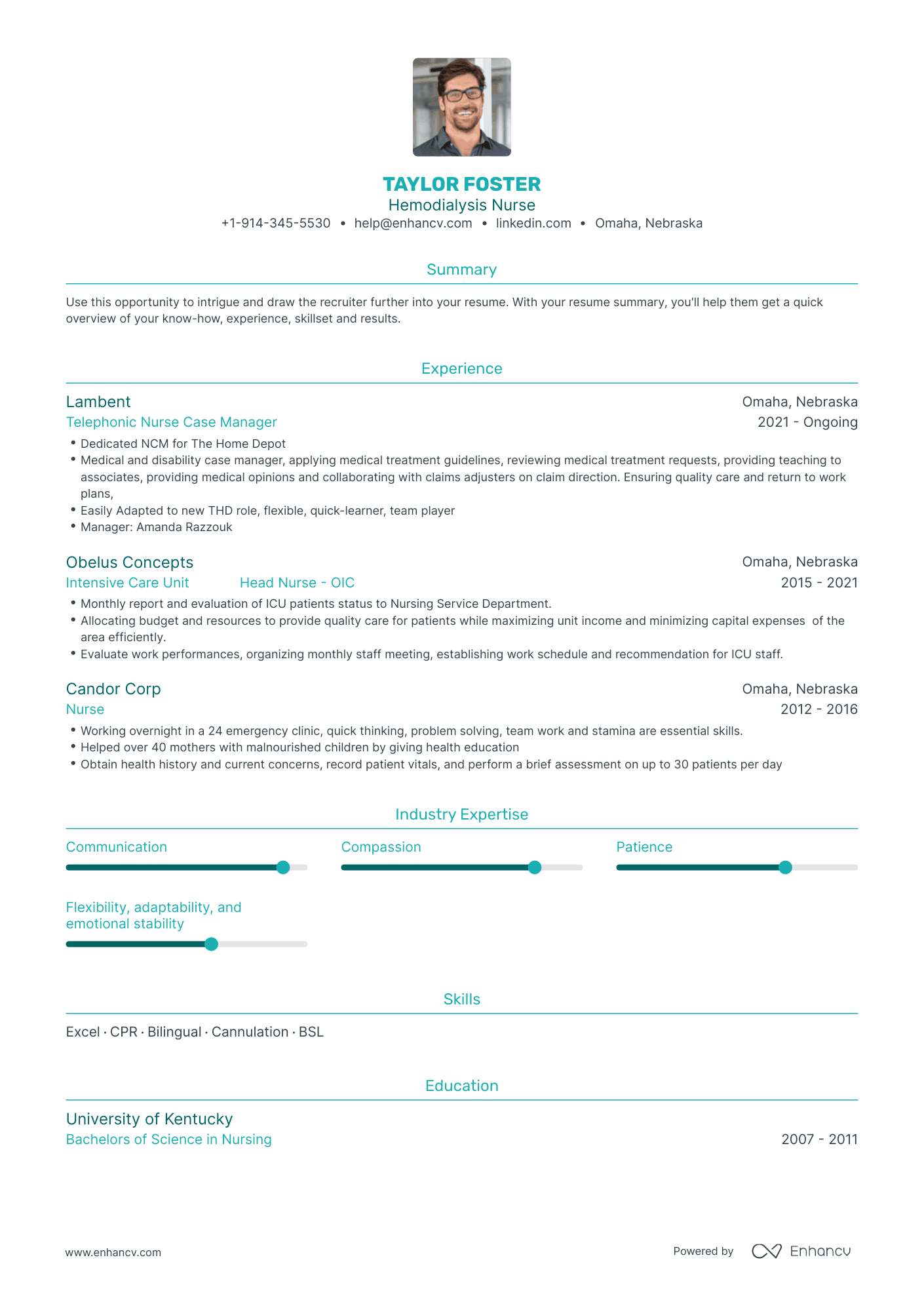 Hemodialysis Nurse Resume Examples & Guide for 2023 (Layout, Skills ...