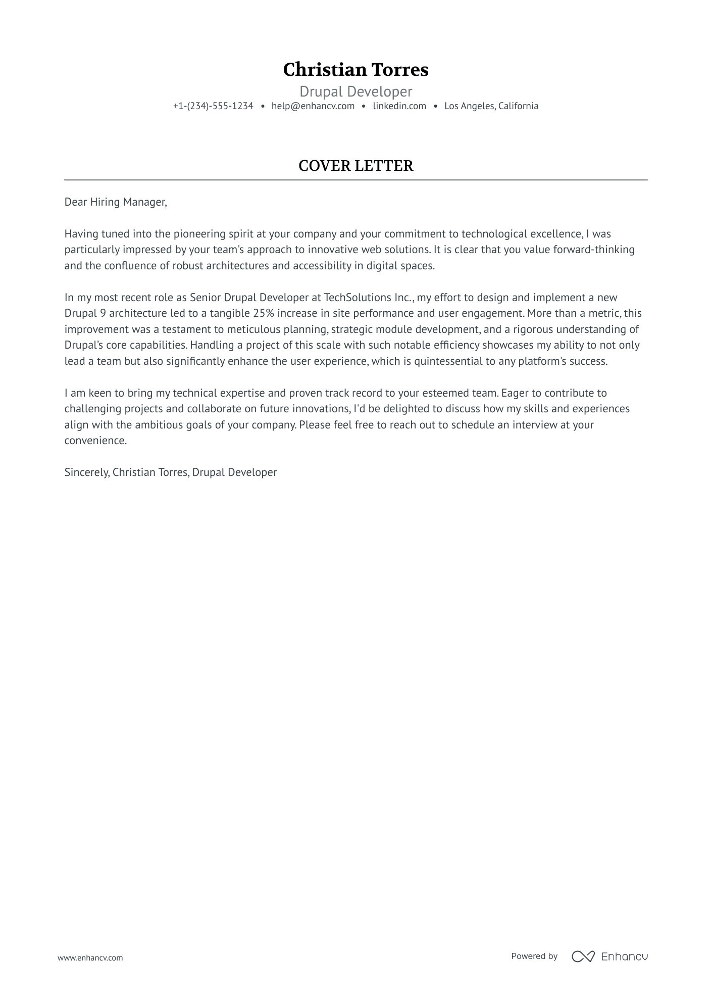 24 Professional Web Developer Cover Letter Examples and Template for ...