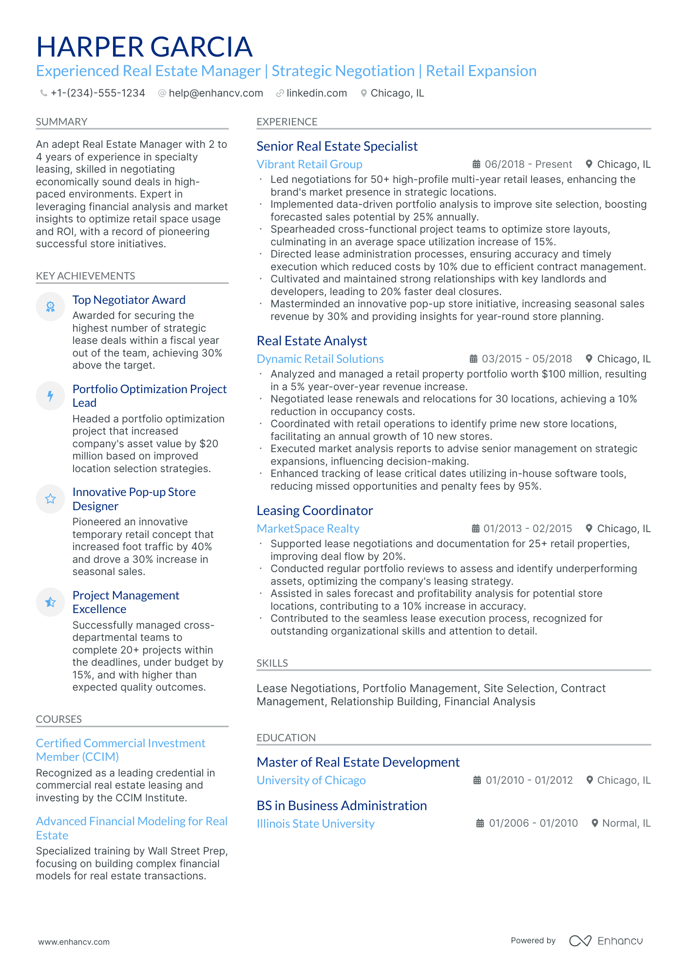 10 Real Estate Manager Resume Examples & Guide for 2026