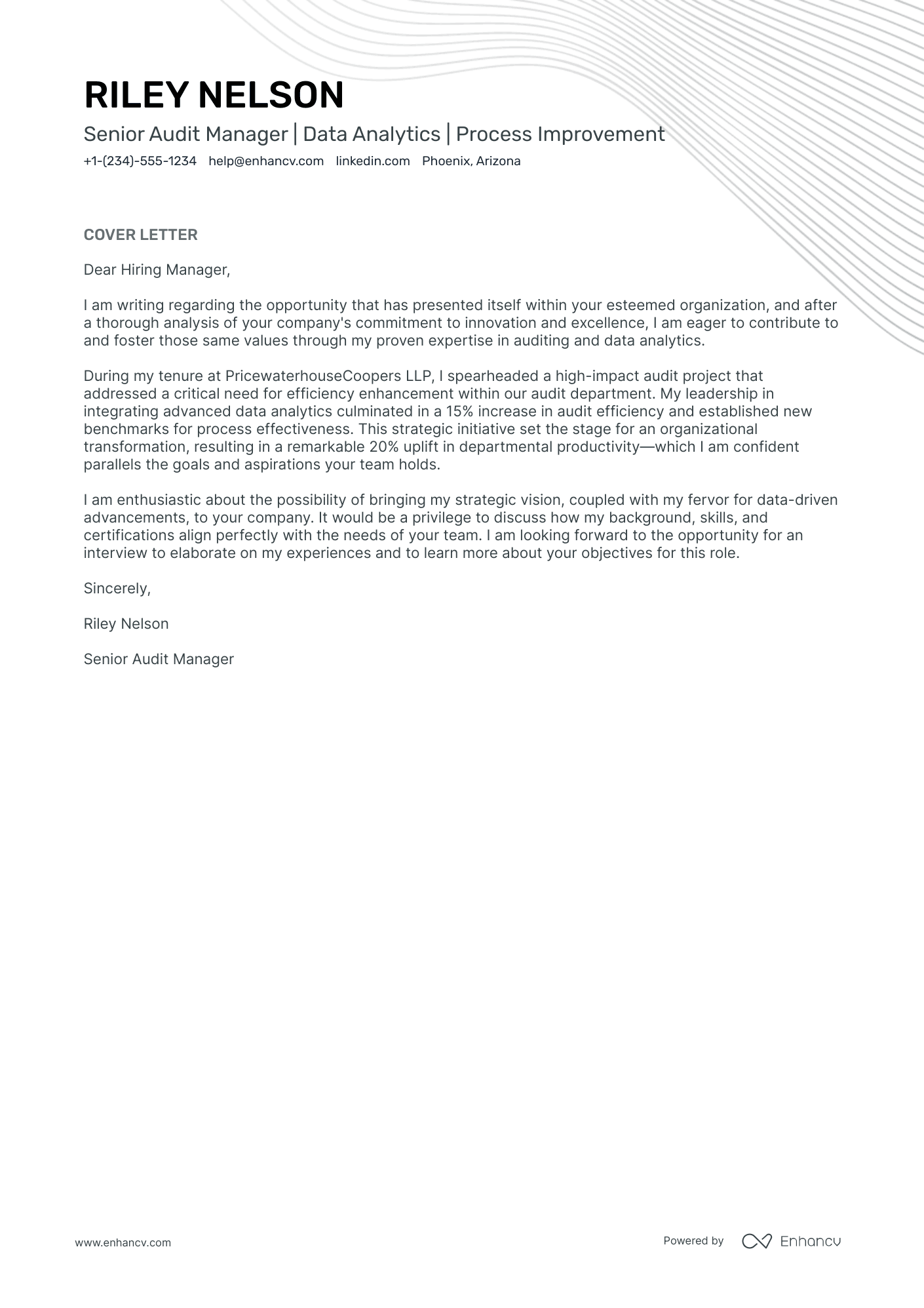 15 Professional Auditor Cover Letter Examples and Template for 2026 ...