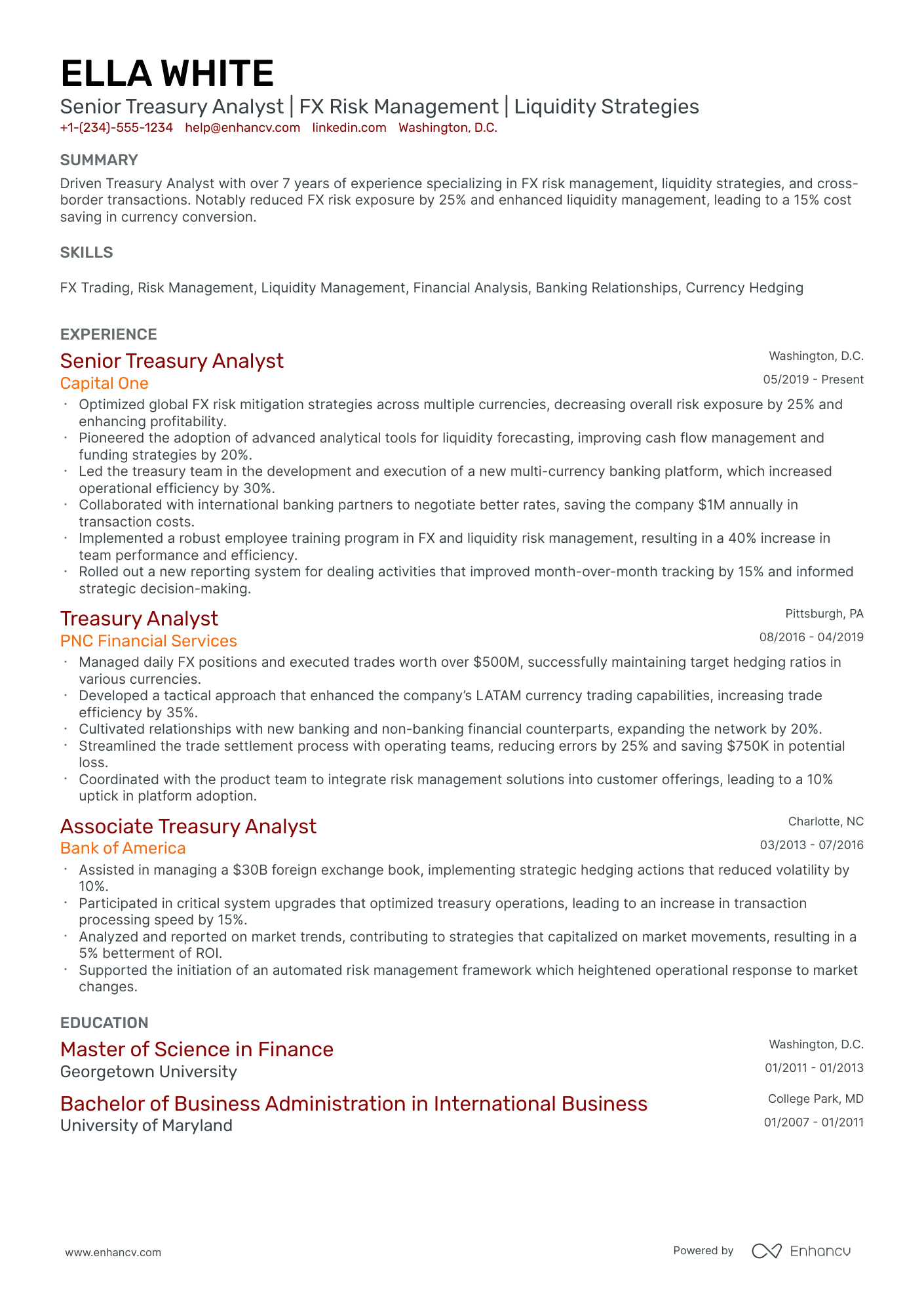 10 Treasury Manager Resume Examples & Guide for 2026
