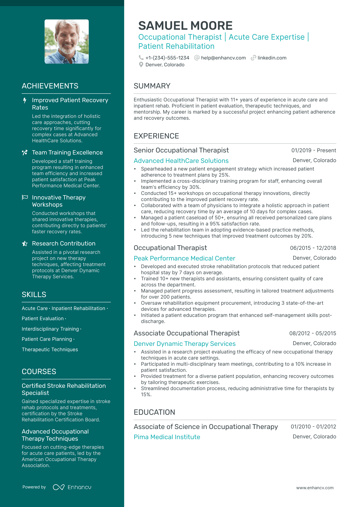 5 Occupational Therapist Resume Examples & Guide for 2024
