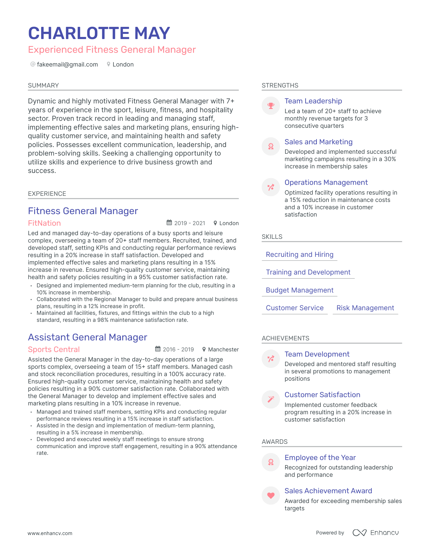 5 Fitness General Manager Resume Examples & Guide for 2023