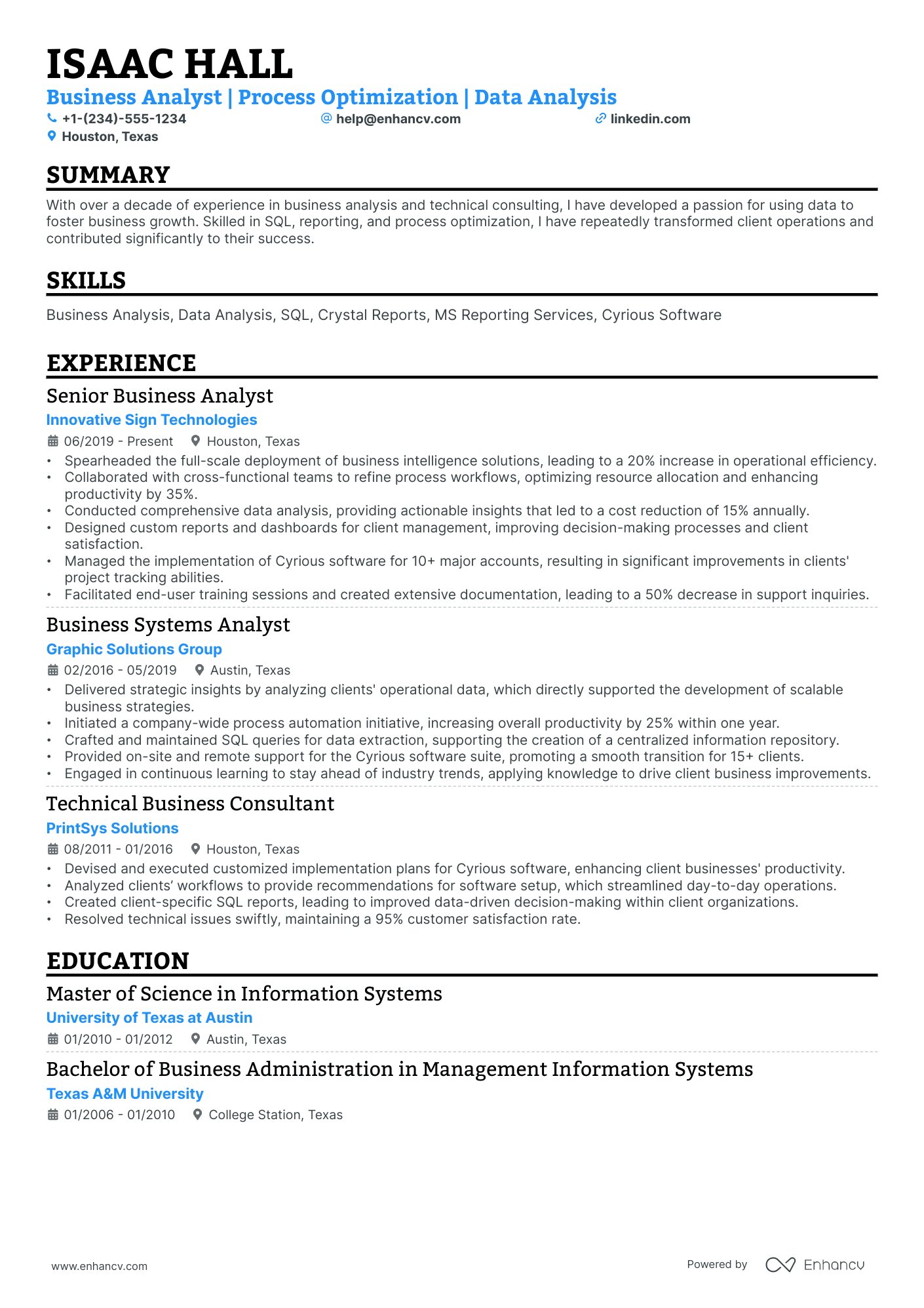 10 Software Business Analyst Resume Examples & Guide for 2026