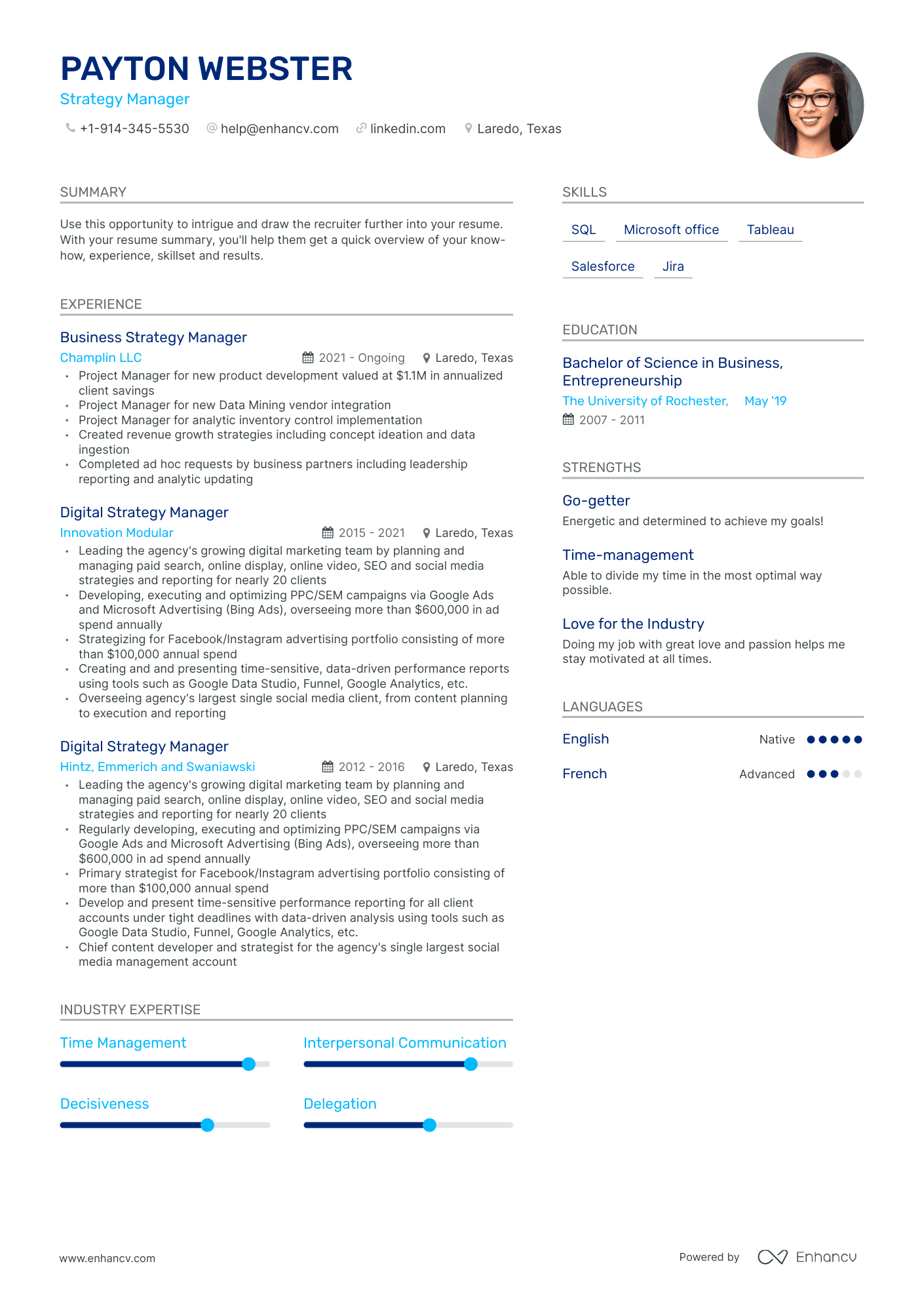 Strategy Manager Resume Examples & Guide for 2023 (Layout, Skills ...