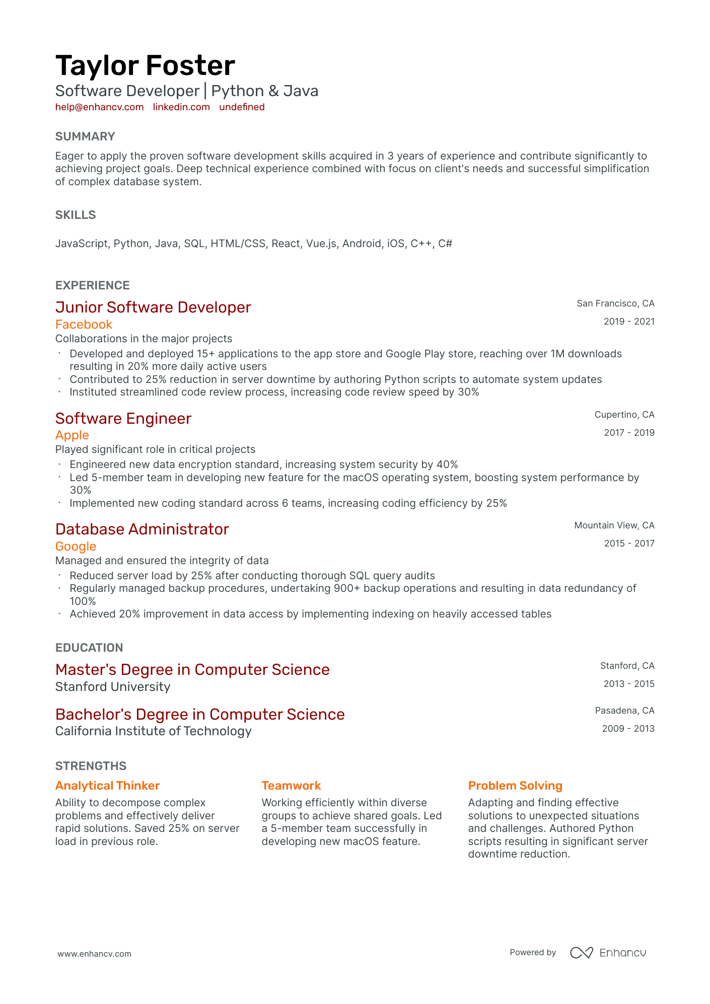 10 Entry-Level Computer Science Resume Examples & Guide for 2025