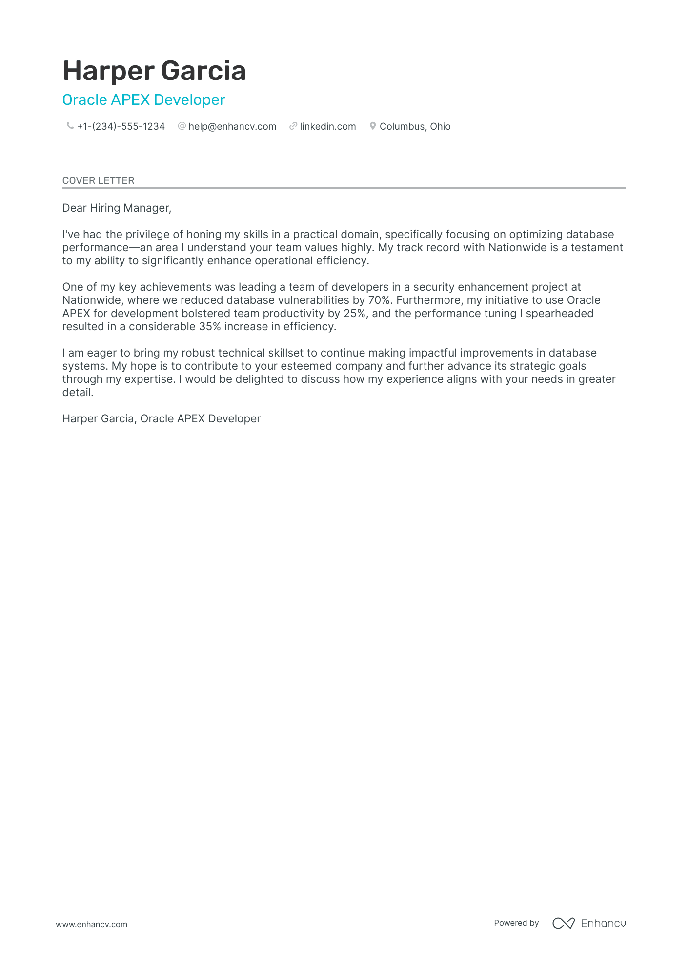 11 Professional SQL Developer Cover Letter Examples and Template for ...