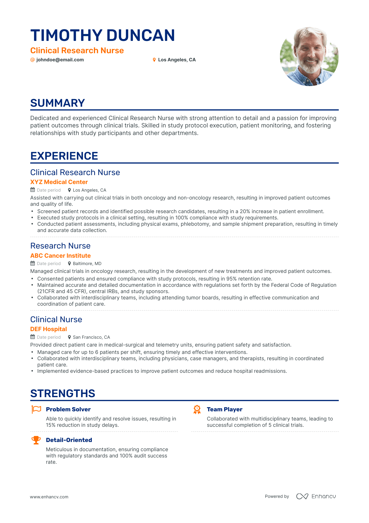 5 Clinical Research Nurse Resume Examples & Guide for 2023