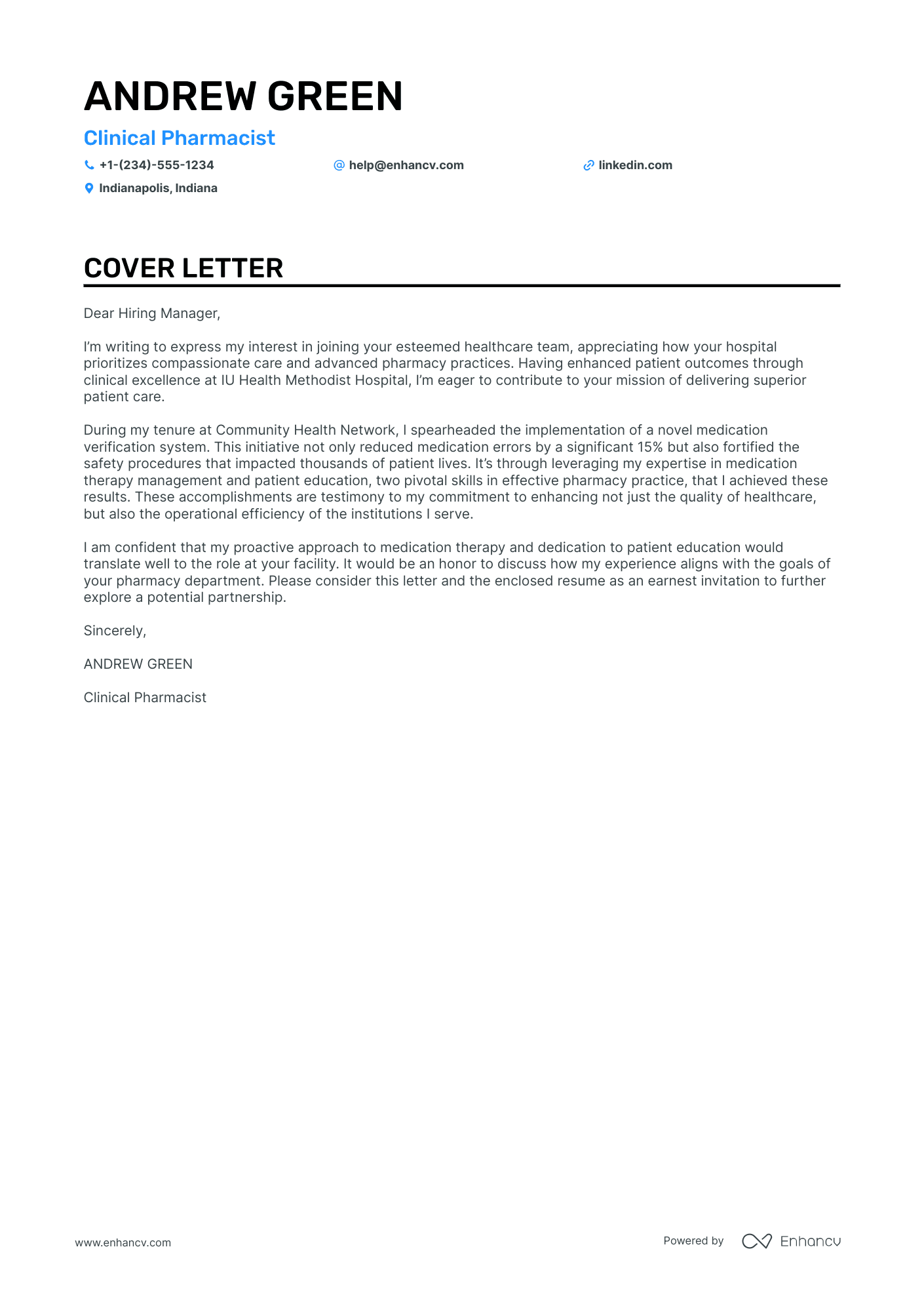 10 Professional Pharmacist Cover Letter Examples and Template for 2026 ...