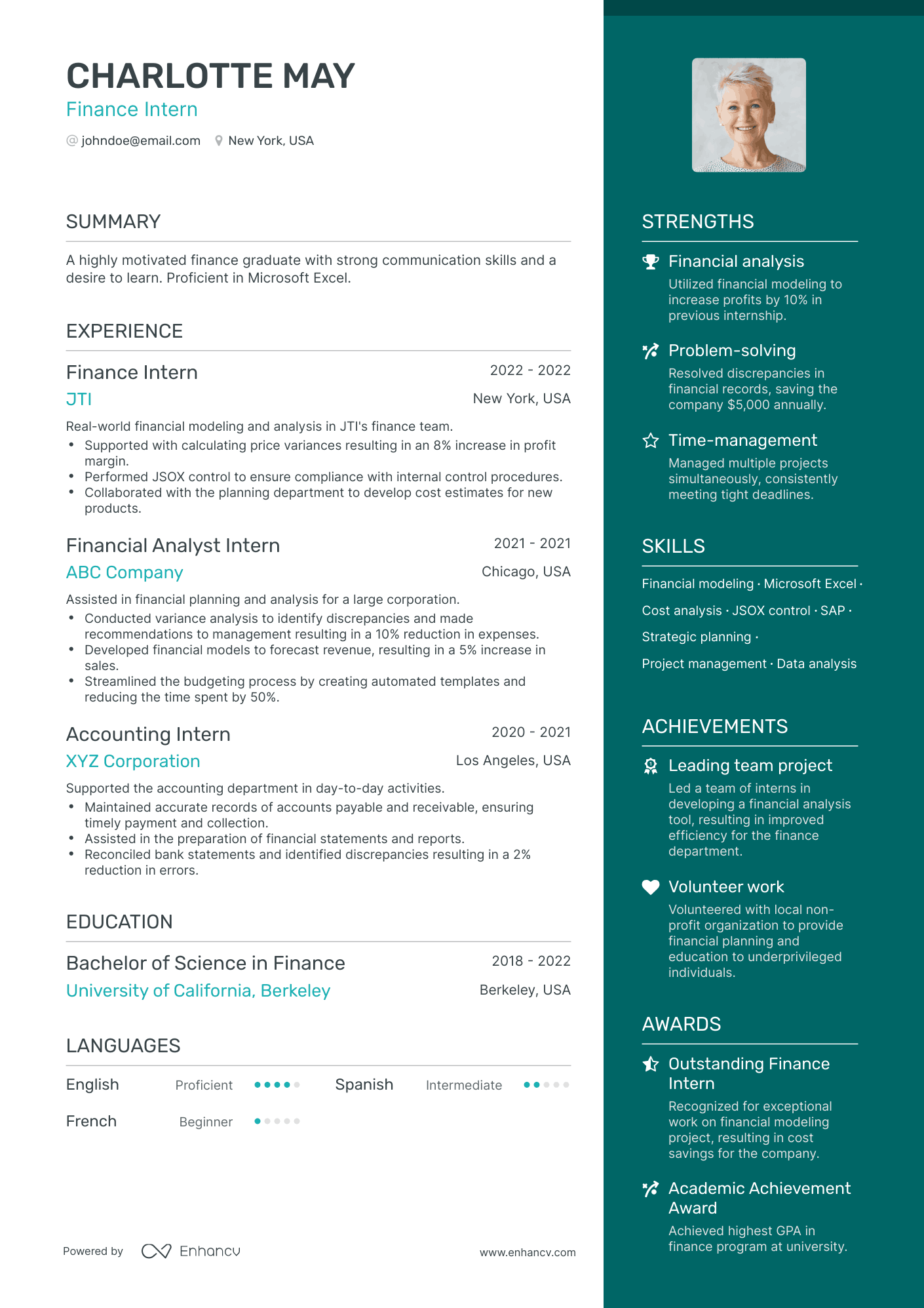 5 Finance Intern Resume Examples & Guide for 2023