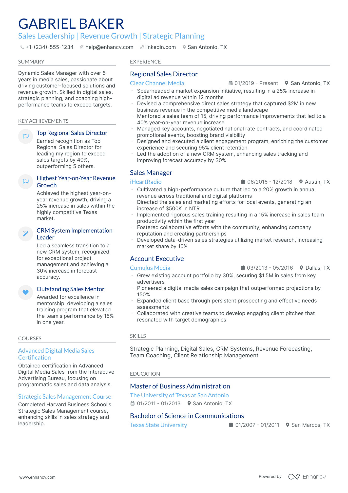 10 General Sales Manager Resume Examples & Guide for 2026