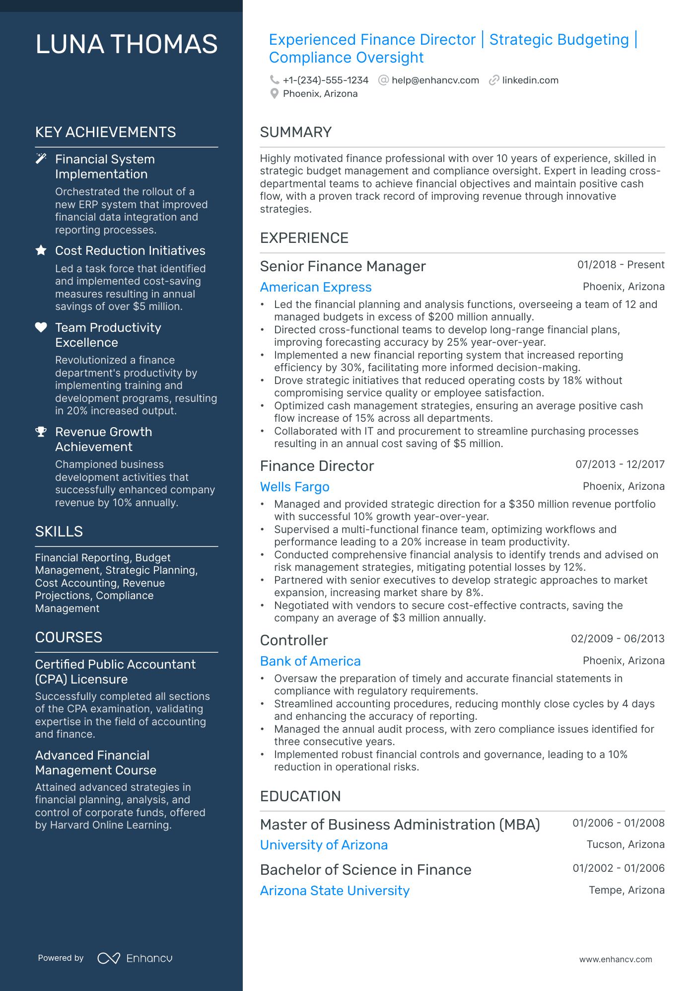 10 Director of Finance Resume Examples & Guide for 2026