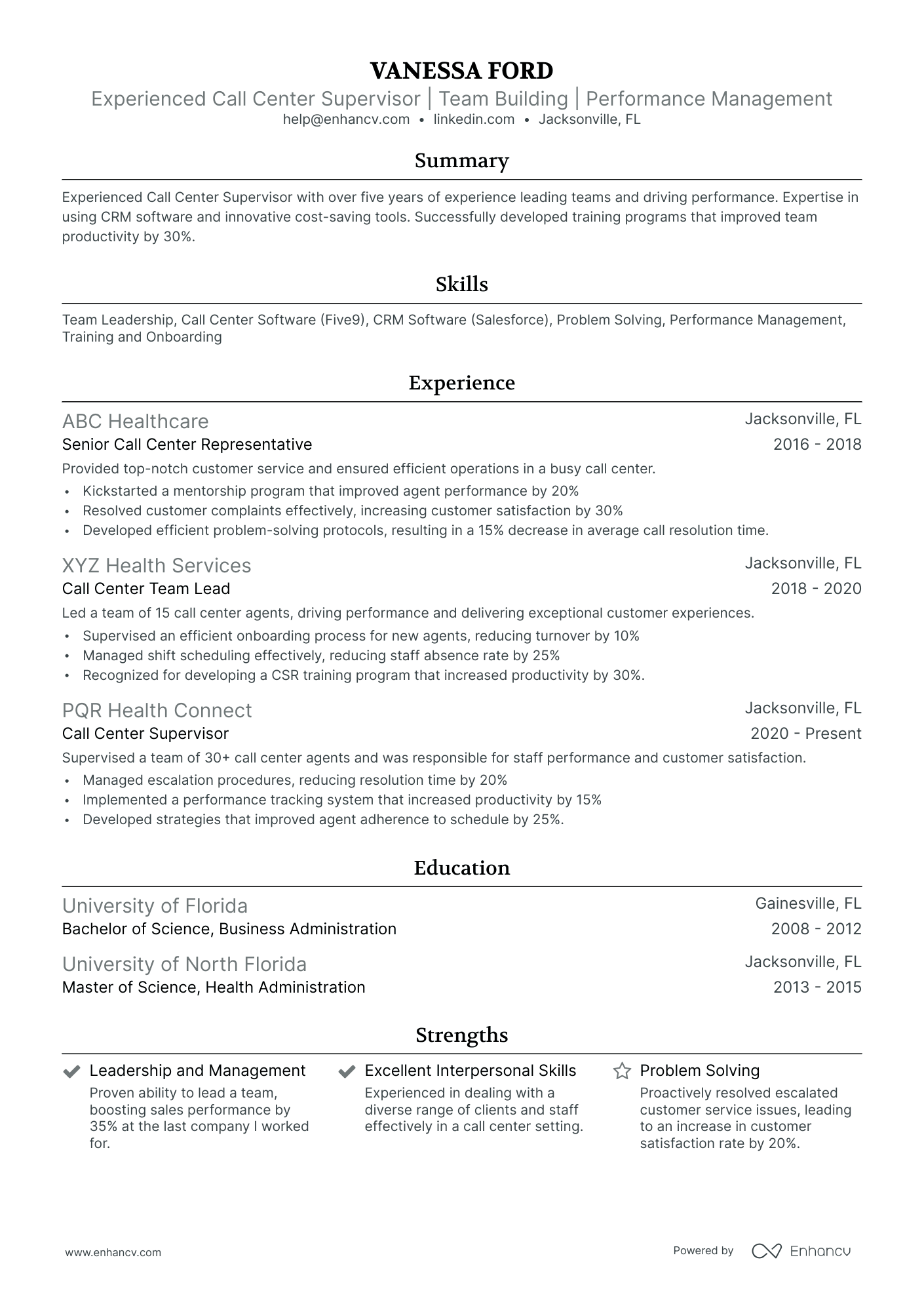 10 Call Center Supervisor Resume Examples & Guide for 2026