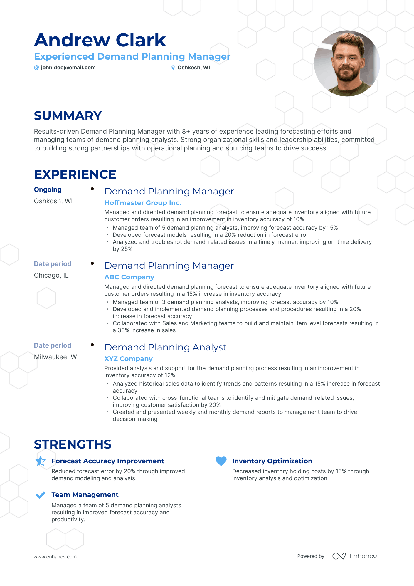 5 Demand Planning Manager Resume Examples & Guide for 2024