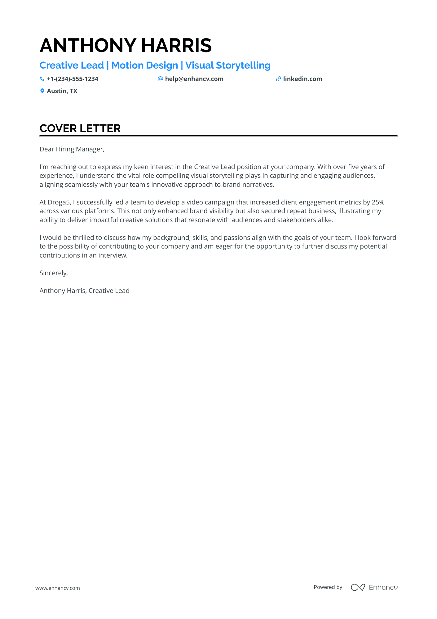 5 Professional 3D Artist Cover Letter Examples and Template for 2026 ...